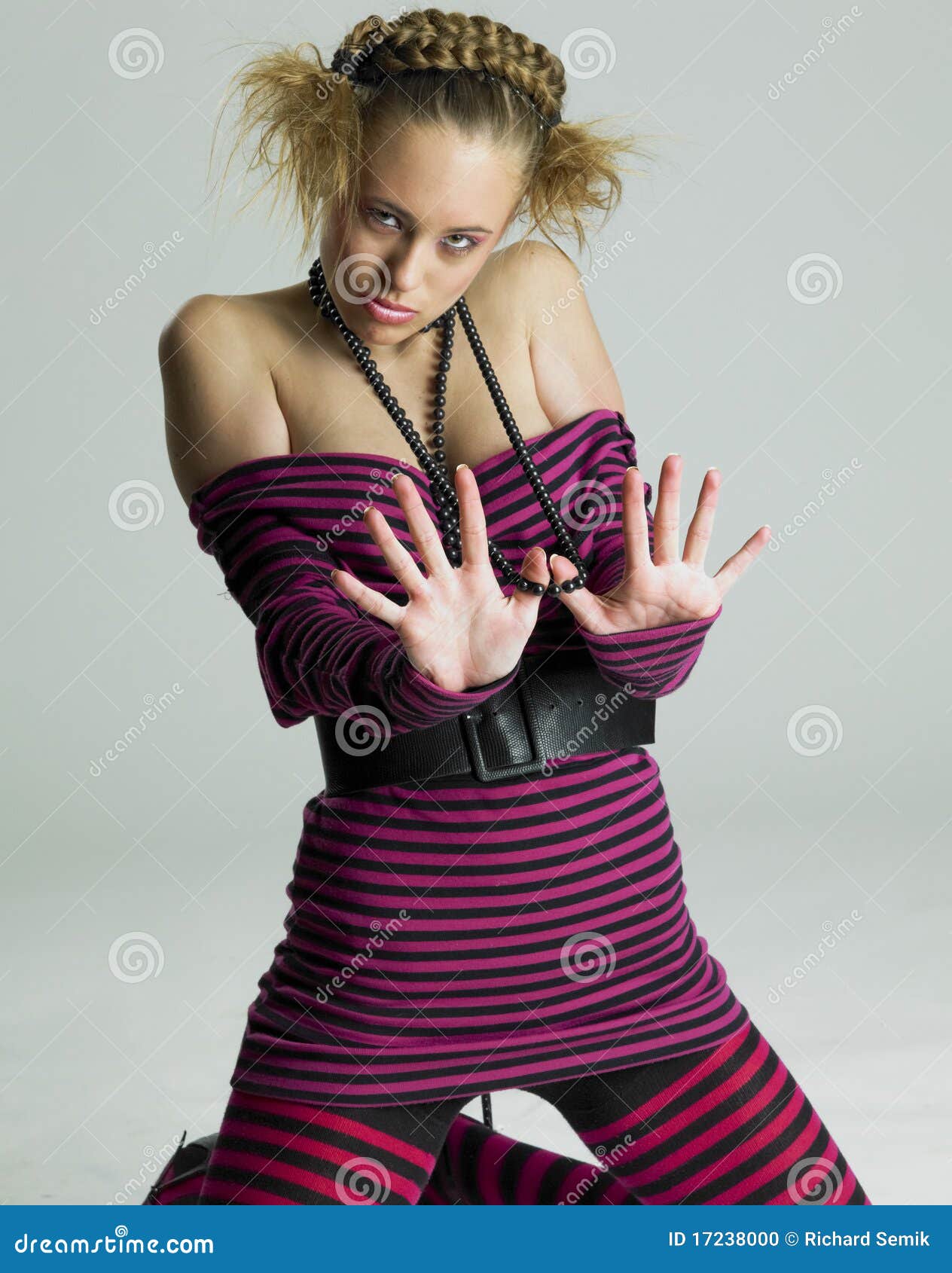 Woman in striped outfit stock photo. Image of female - 17238000