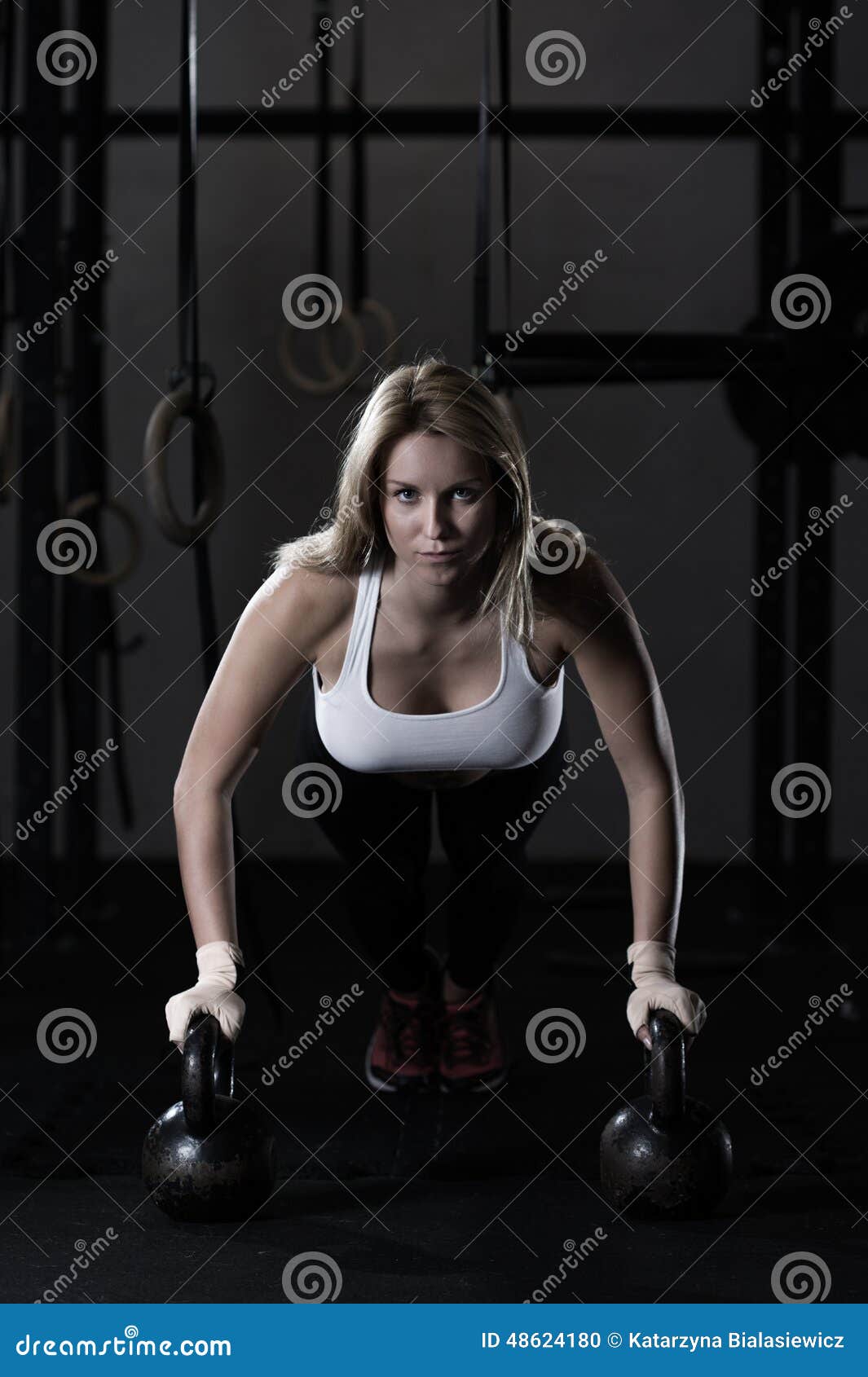 Woman with strong arms stock photo. Image of active, beautiful - 48624180