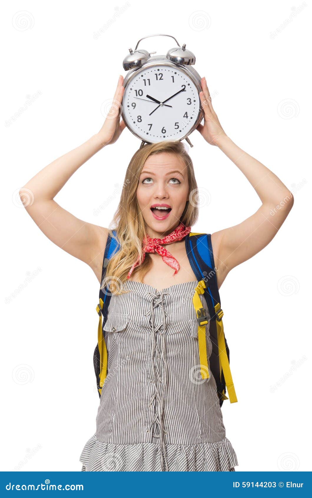 Woman Student Missing Deadlines Isolated on White Stock Image - Image ...