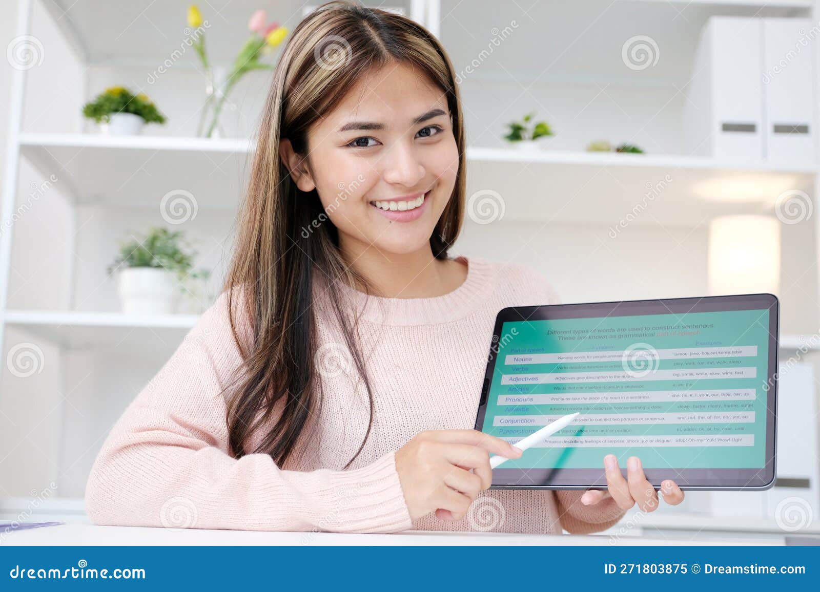 Woman Study English Language Online by Laptop Computer, Learning Online ...