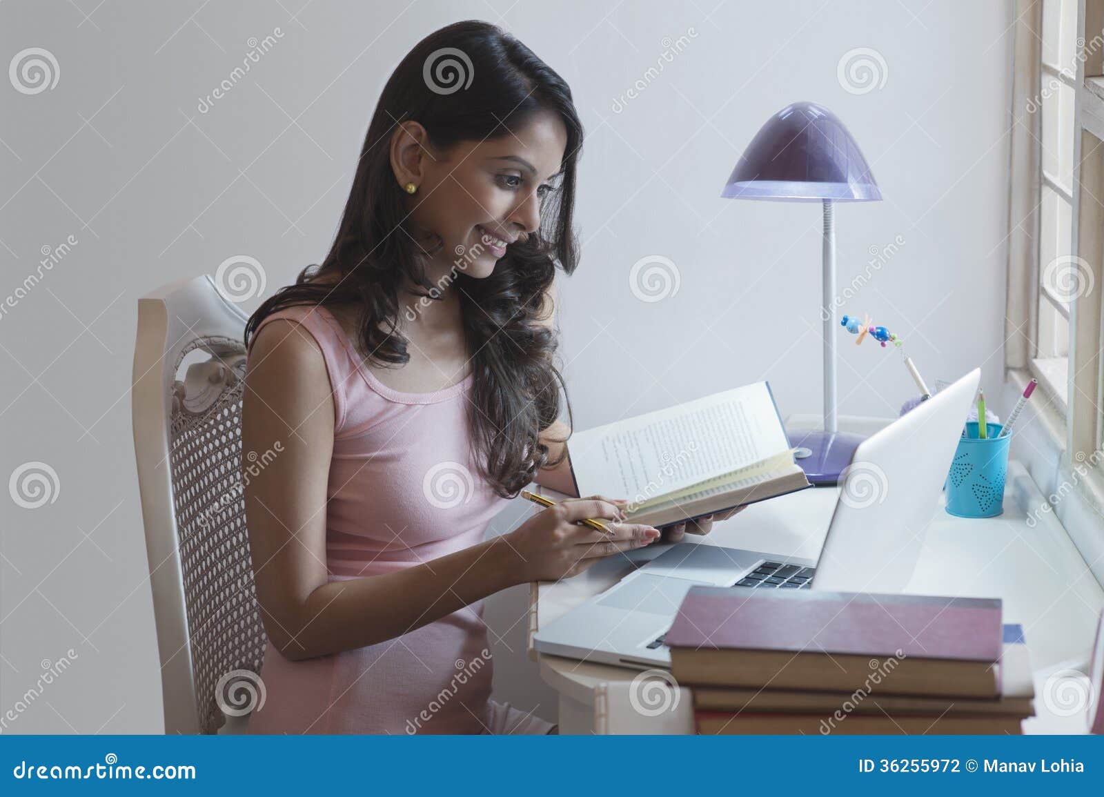 Woman studying stock photo. Image of indian, casual, indoors - 36255972