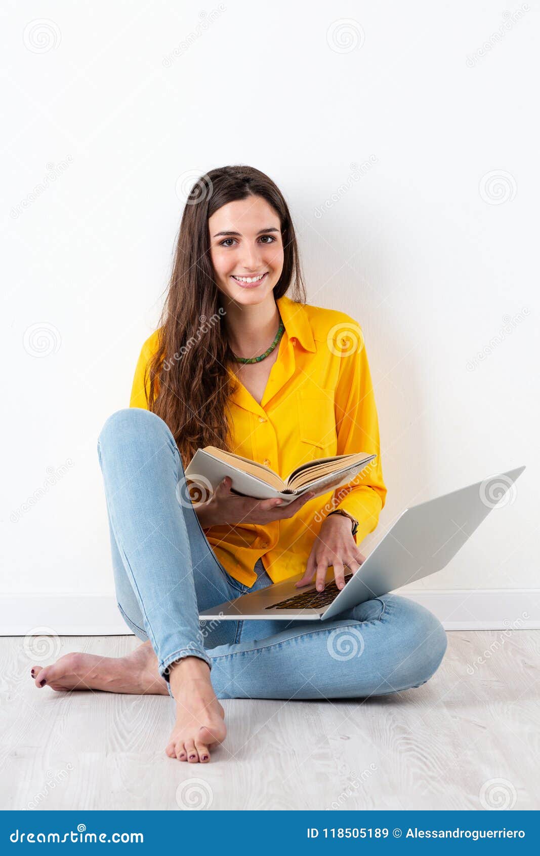 Woman Studying and Using Computer Stock Image - Image of pretty ...