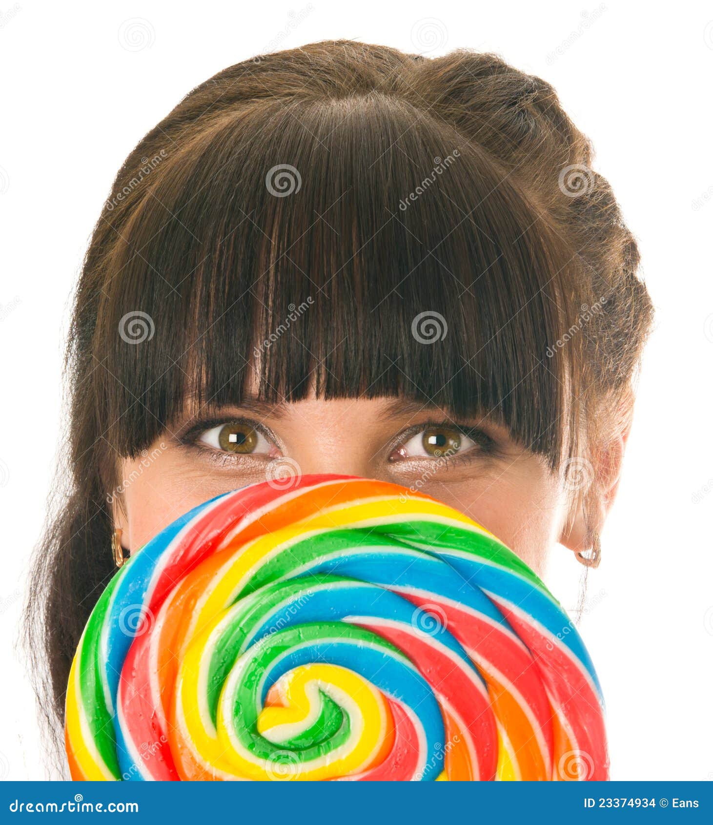 Woman with sucker stock photo. Image of portrait, sucker - 23374934