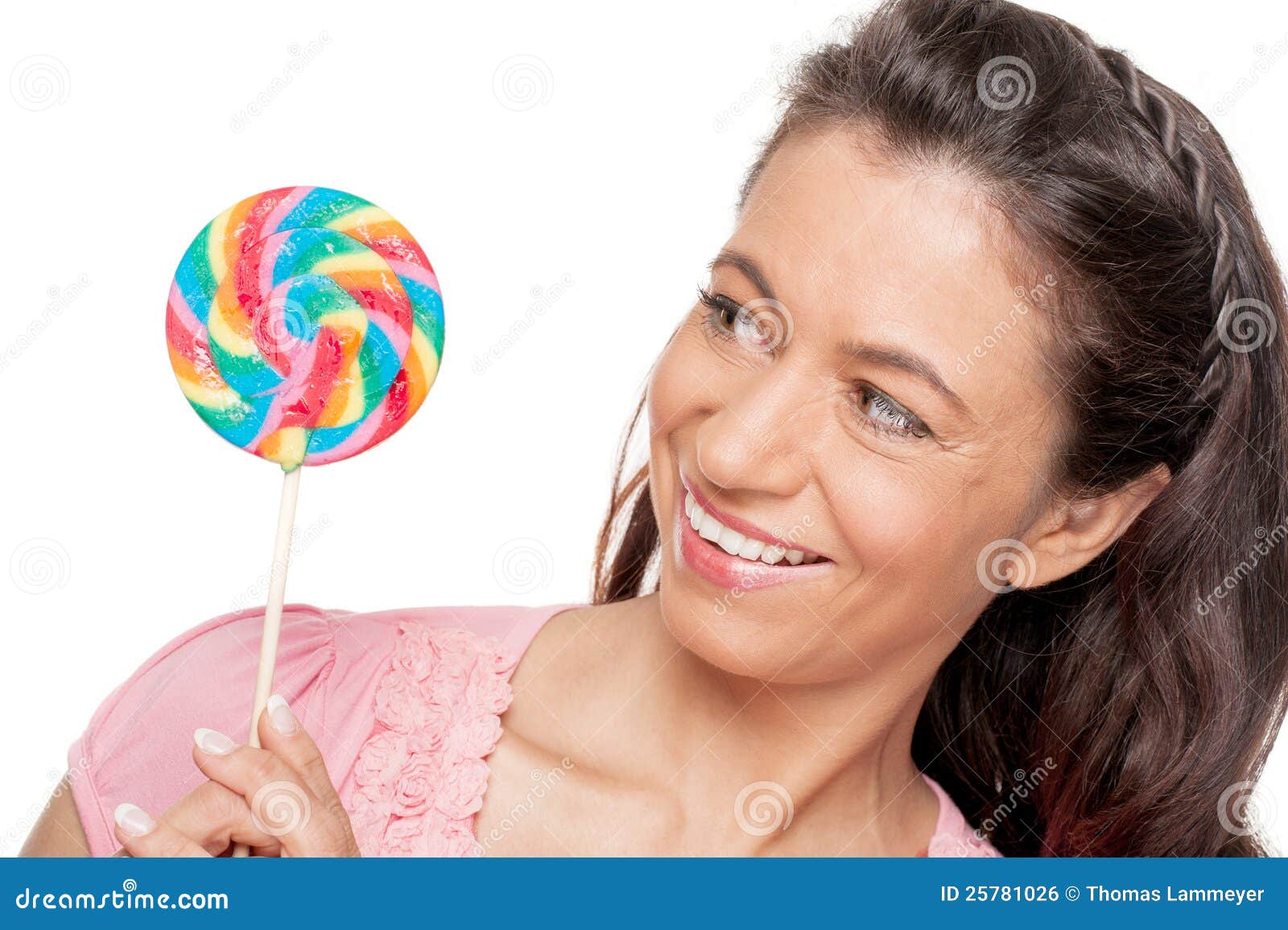 Woman with sucker stock photo. Image of female, people - 25781026