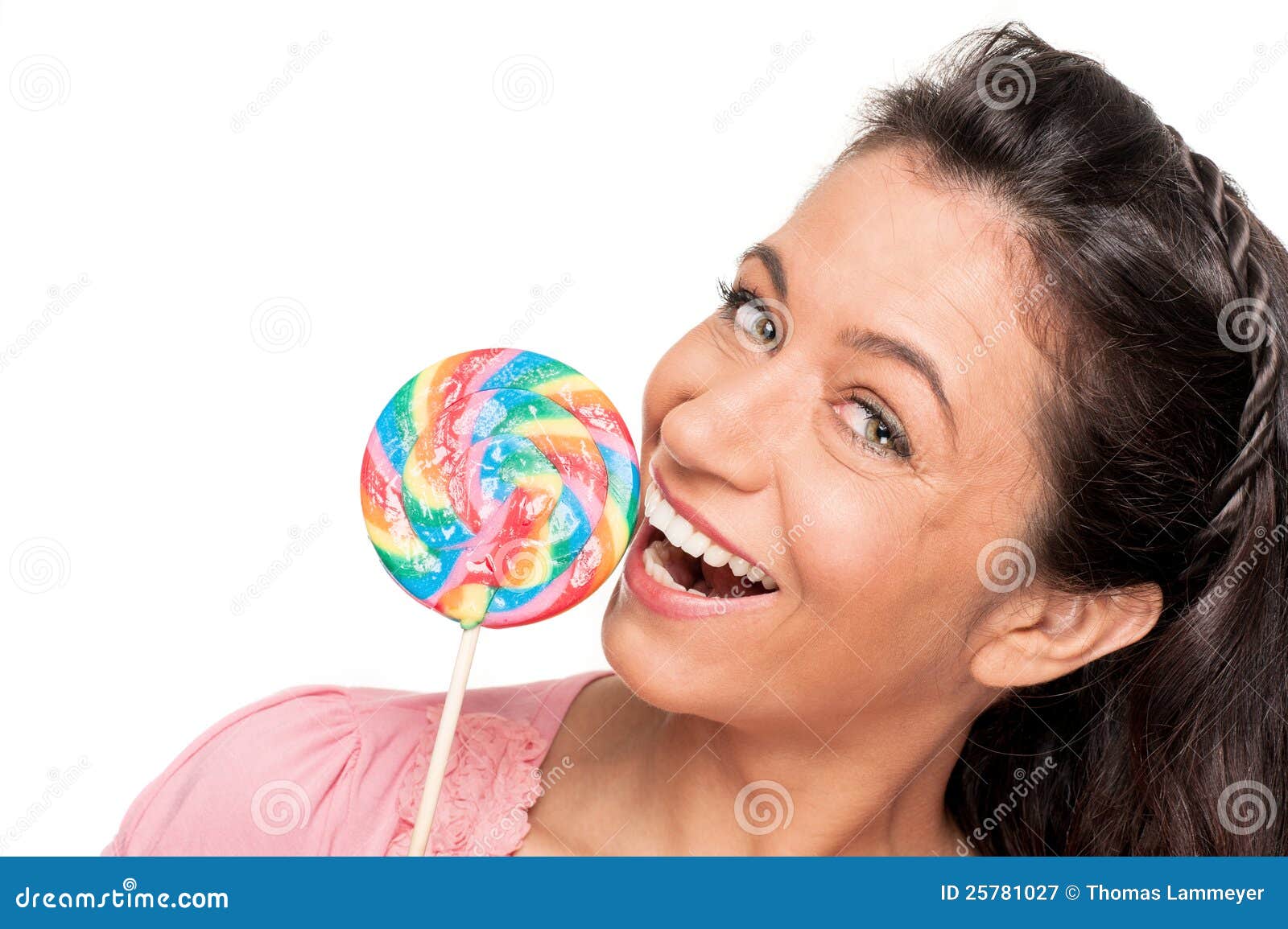 Woman with sucker stock image. Image of human, people - 25781027