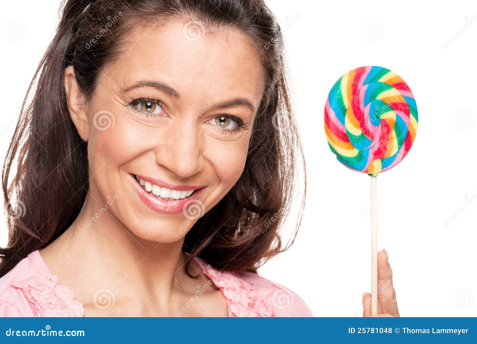 Woman with sucker stock photo. Image of cute, hair, life - 25781048