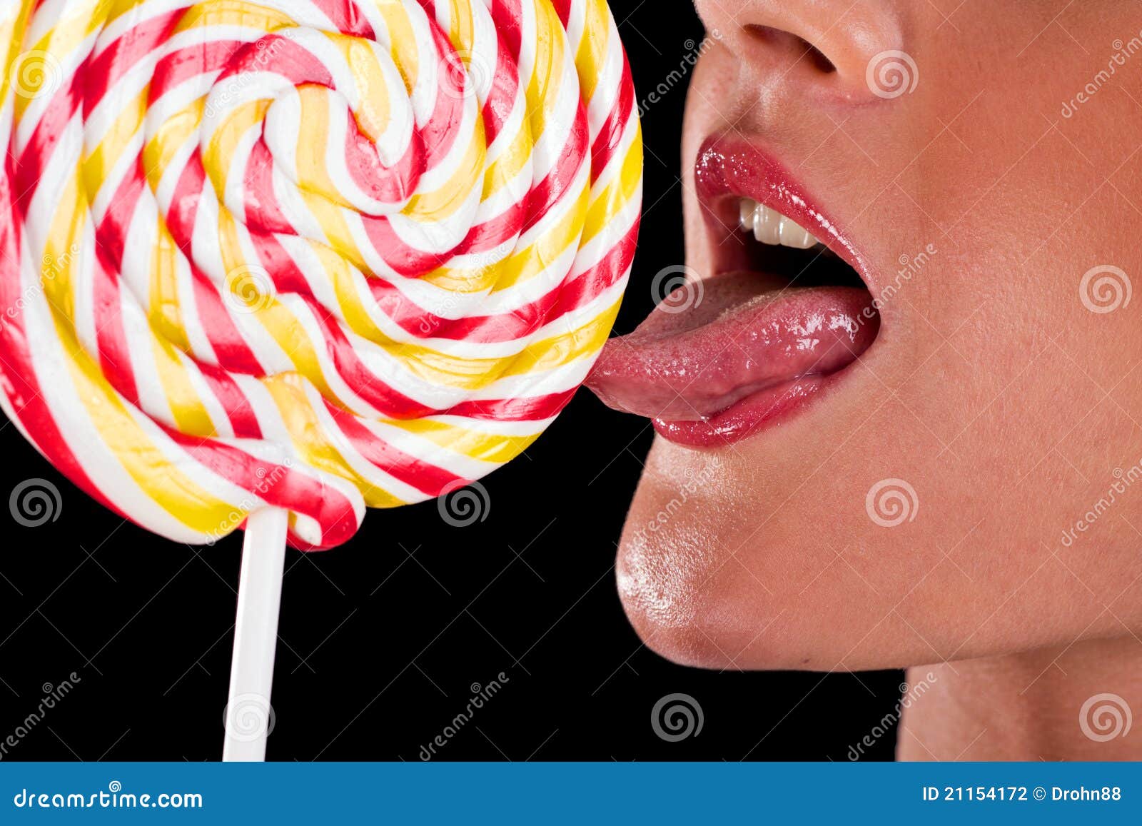 Woman Sucking Cute Sweet Candy Stock Photo - Image of mouth, candy ...