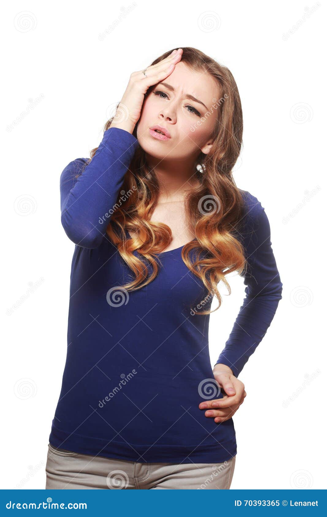 Woman suddenly remember stock image. Image of emotion - 70393365