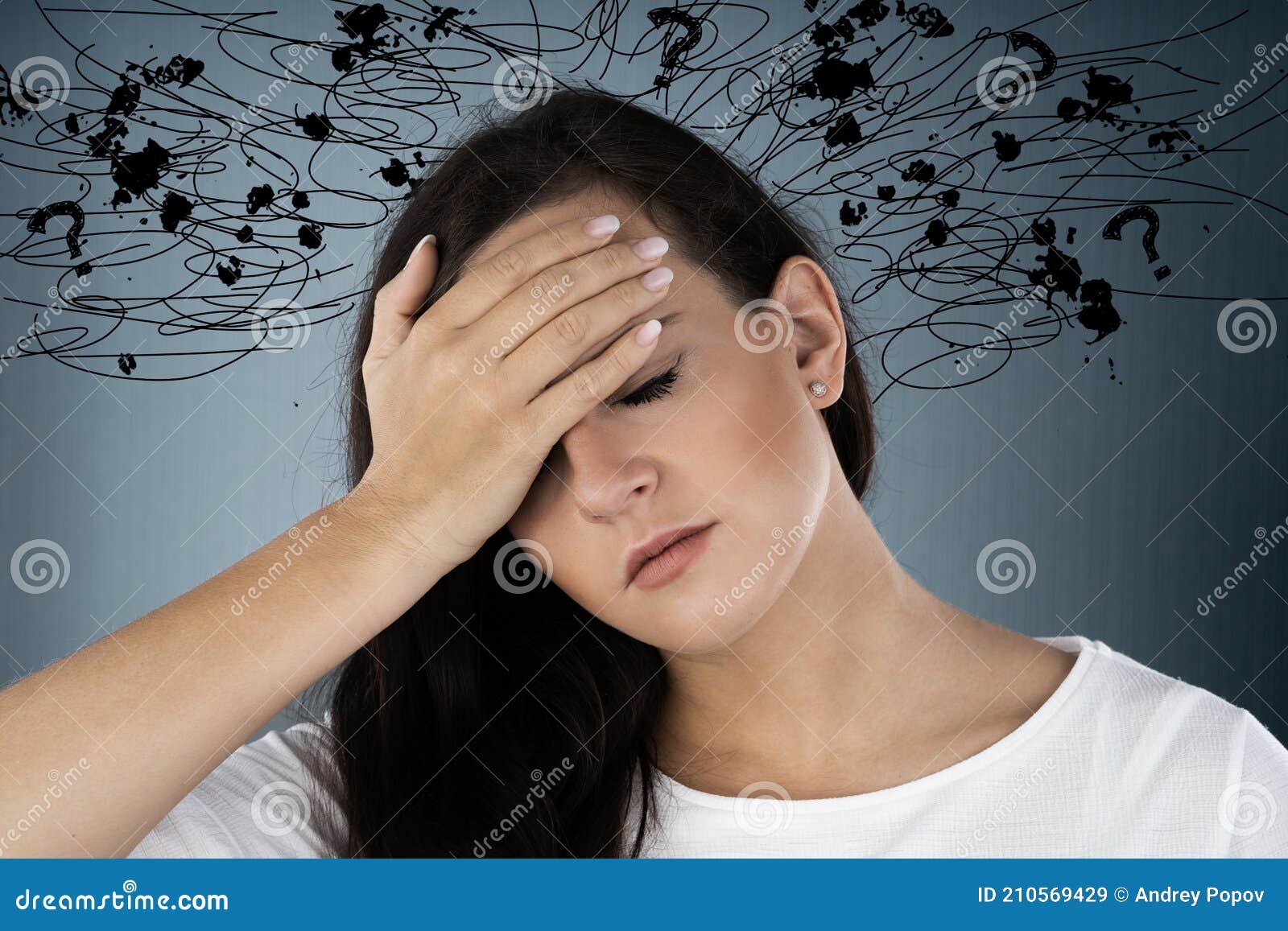 Woman Suffering from Brain Overload Stock Image - Image of pressure ...