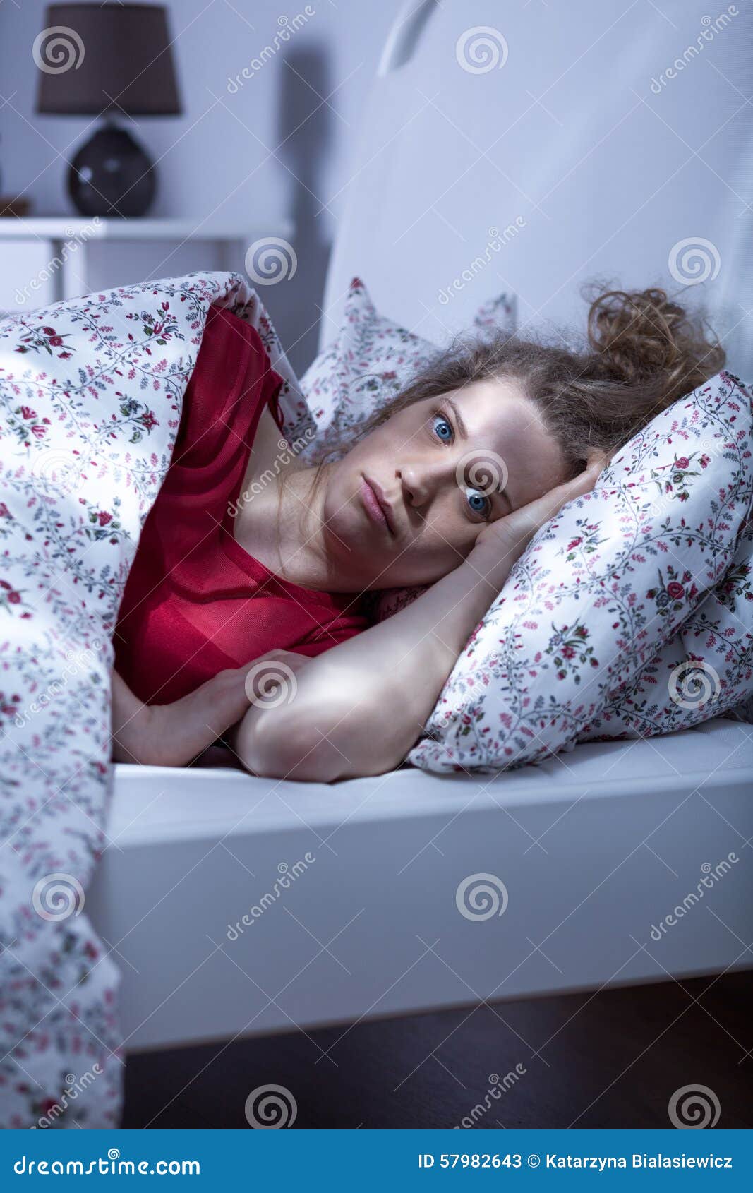 Woman Suffering from Insomnia Stock Image - Image of lying, emotional ...