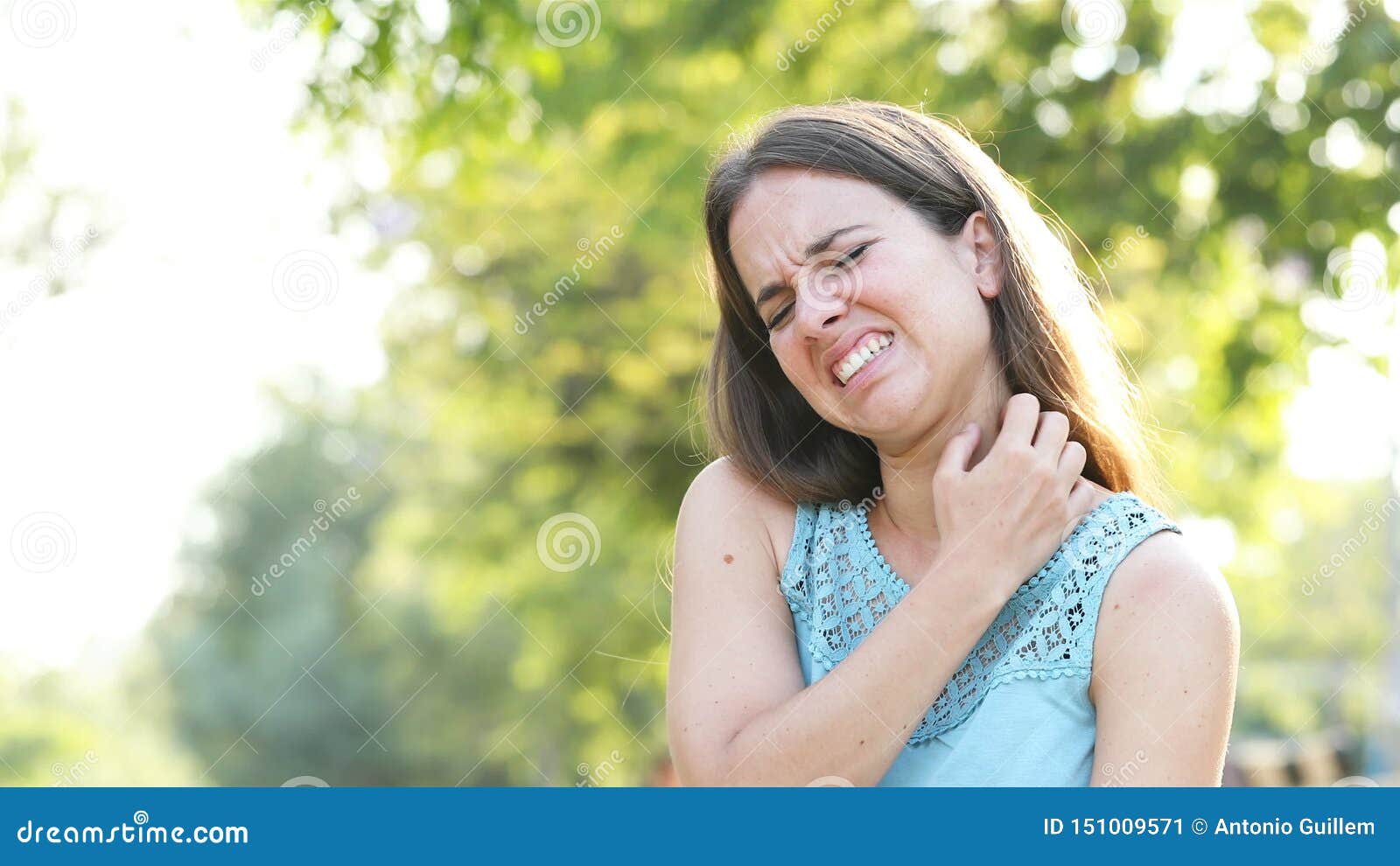 Woman Suffering an Itching Scratching Her Neck Stock Video - Video of ...