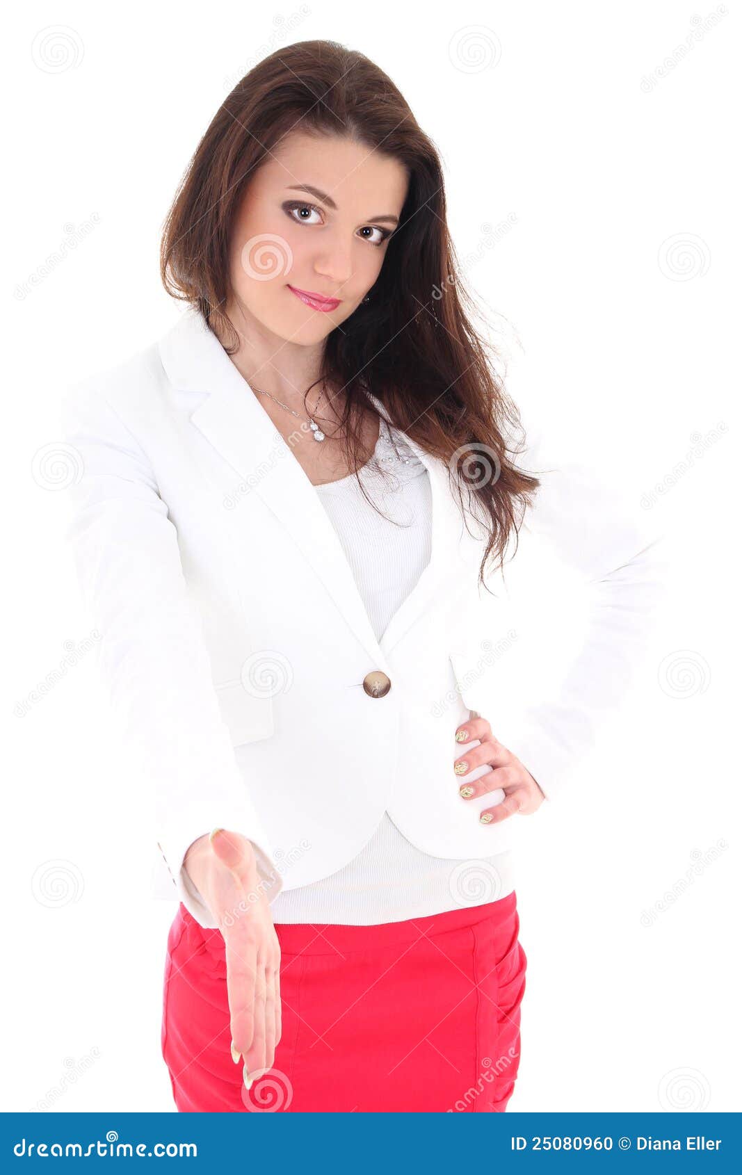 Woman in Suit Giving a Hand for Handshake Stock Photo - Image of female ...