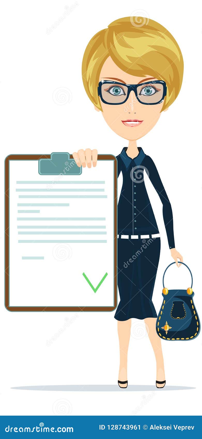 Woman in Suit, Manager or Agent Shows a Document, Insurance. Stock ...