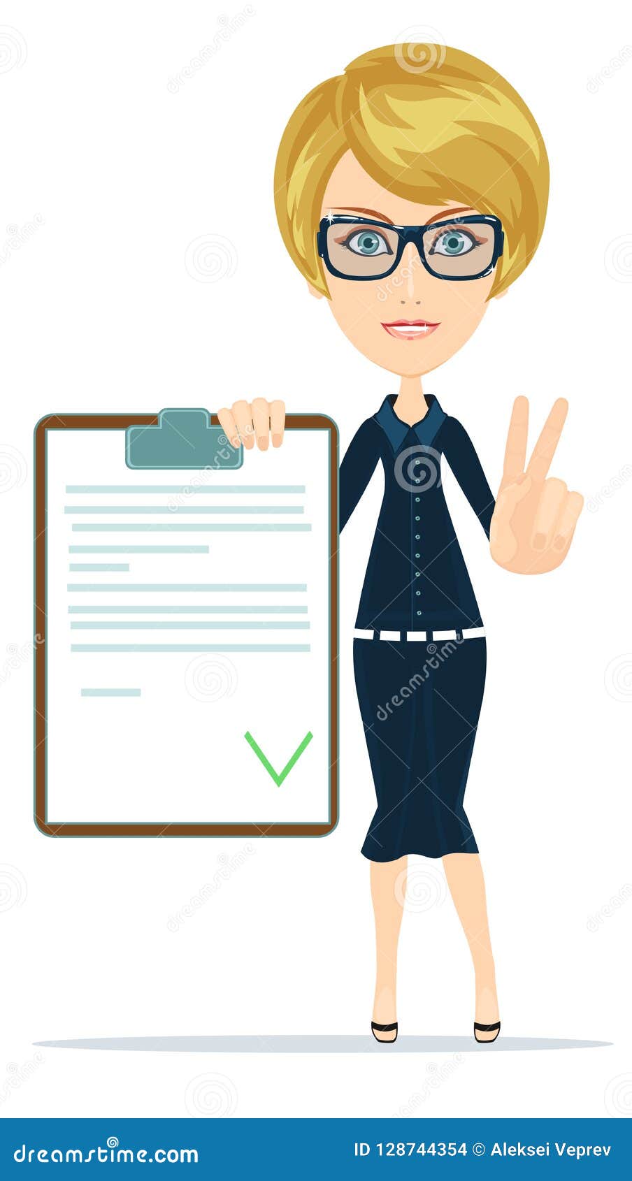 Woman in Suit, Manager or Agent Shows a Document, Insurance. Stock ...