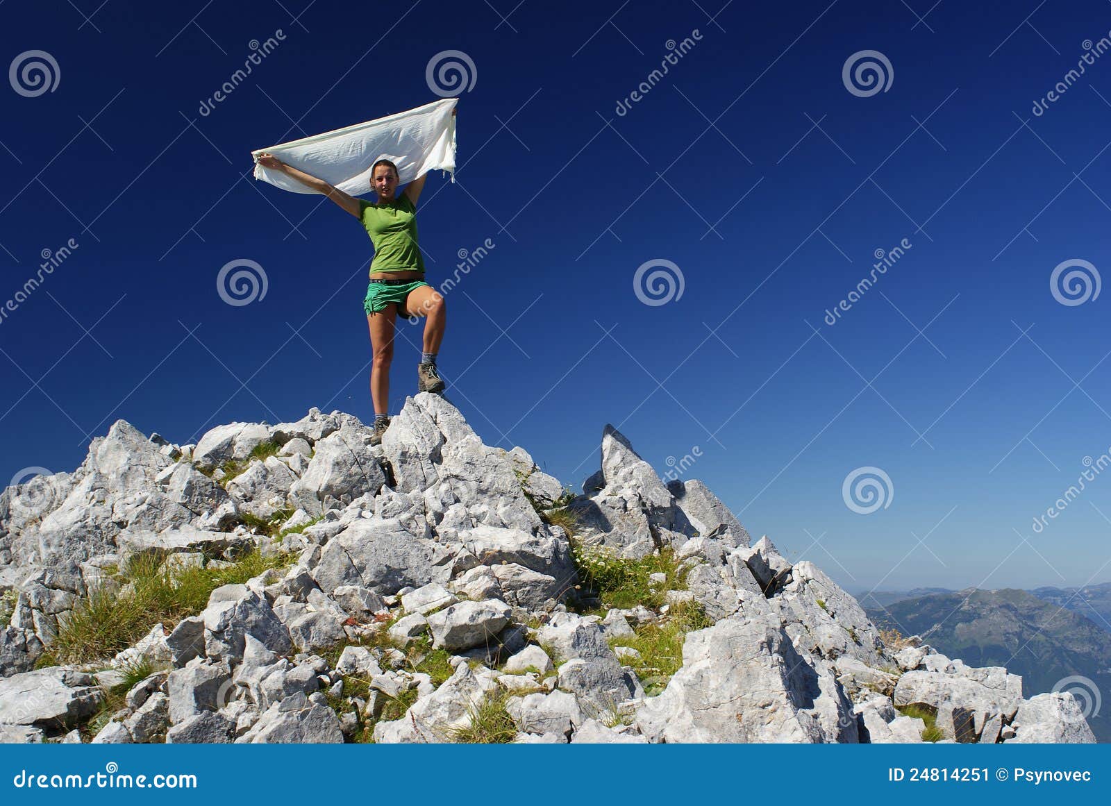 Woman on summit stock image. Image of achievement, girl - 24814251