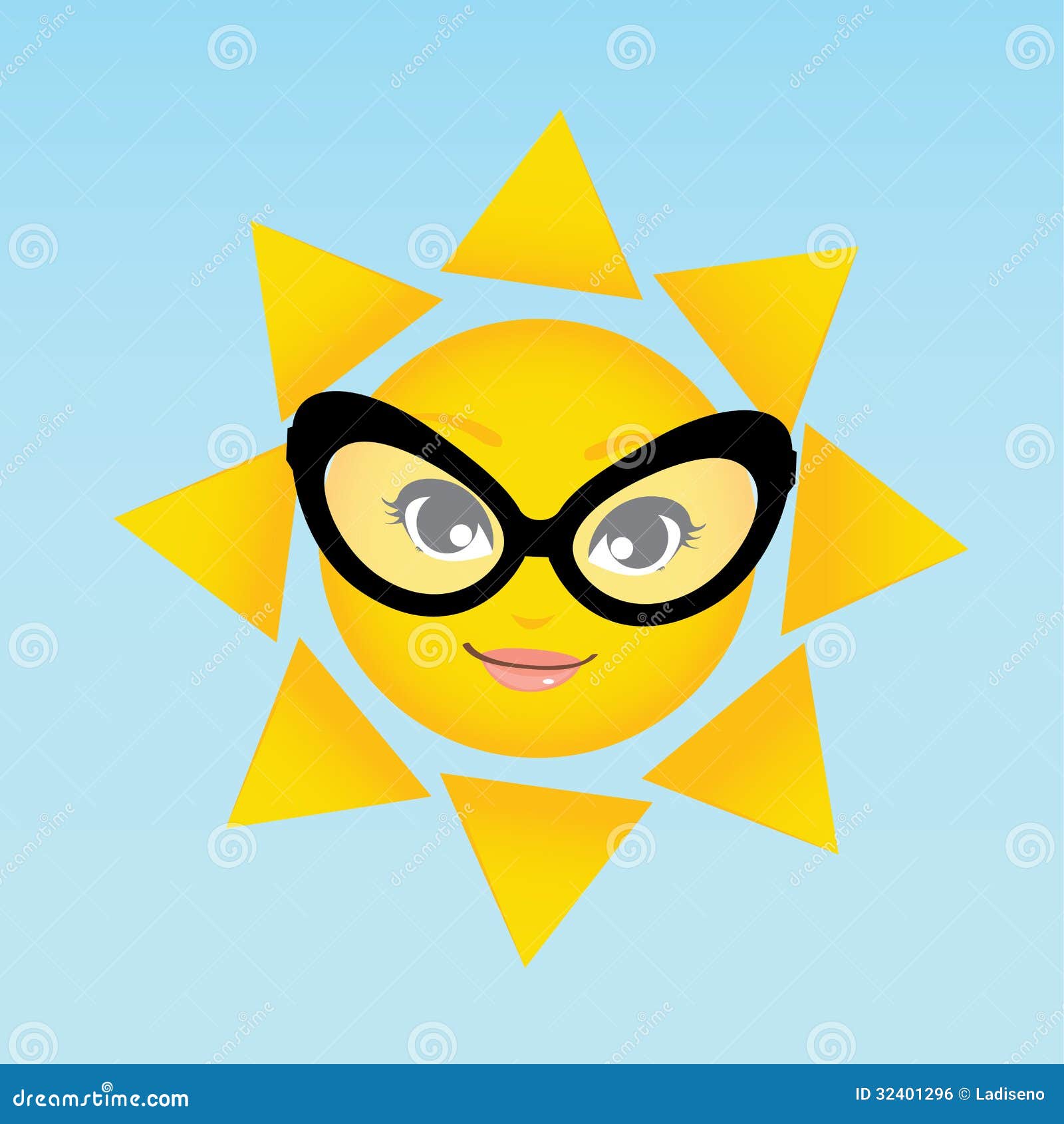 Woman sun stock vector. Illustration of bright, vector - 32401296