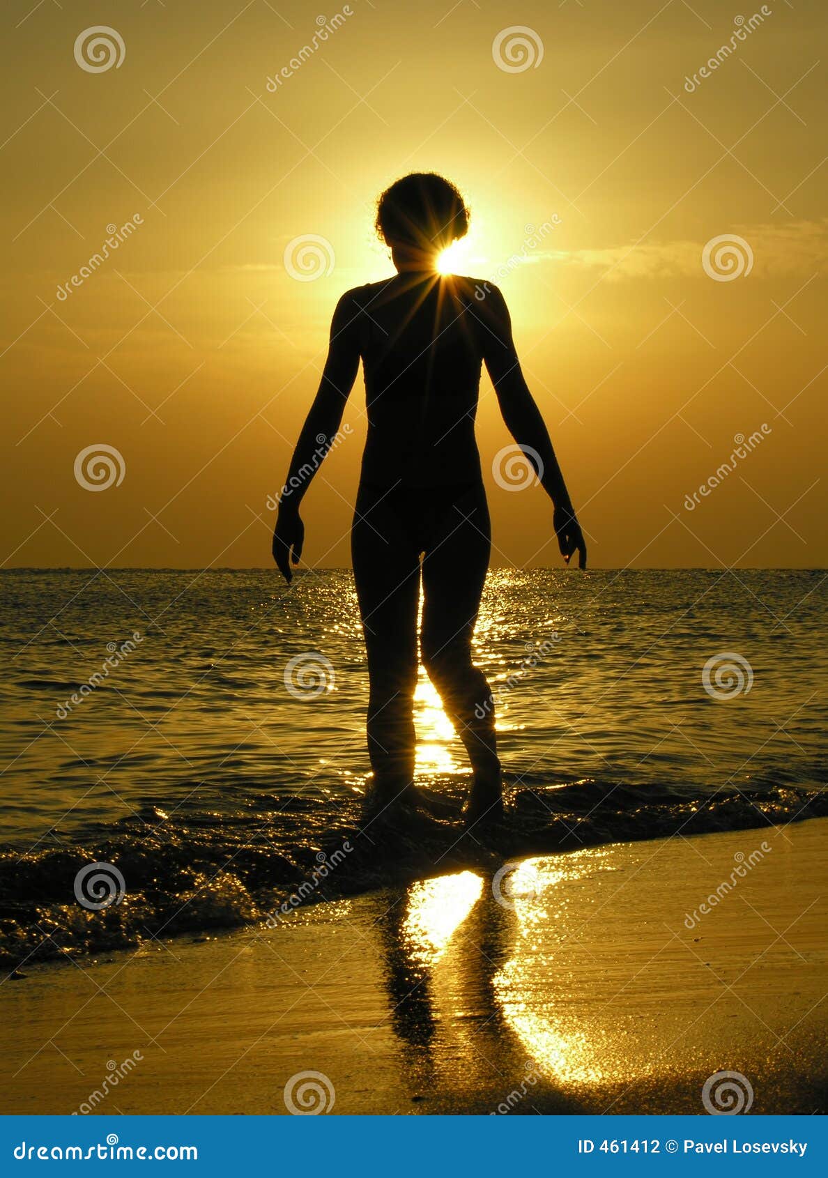 Woman at Sunrise with Sun in Head Stock Photo - Image of achiever ...