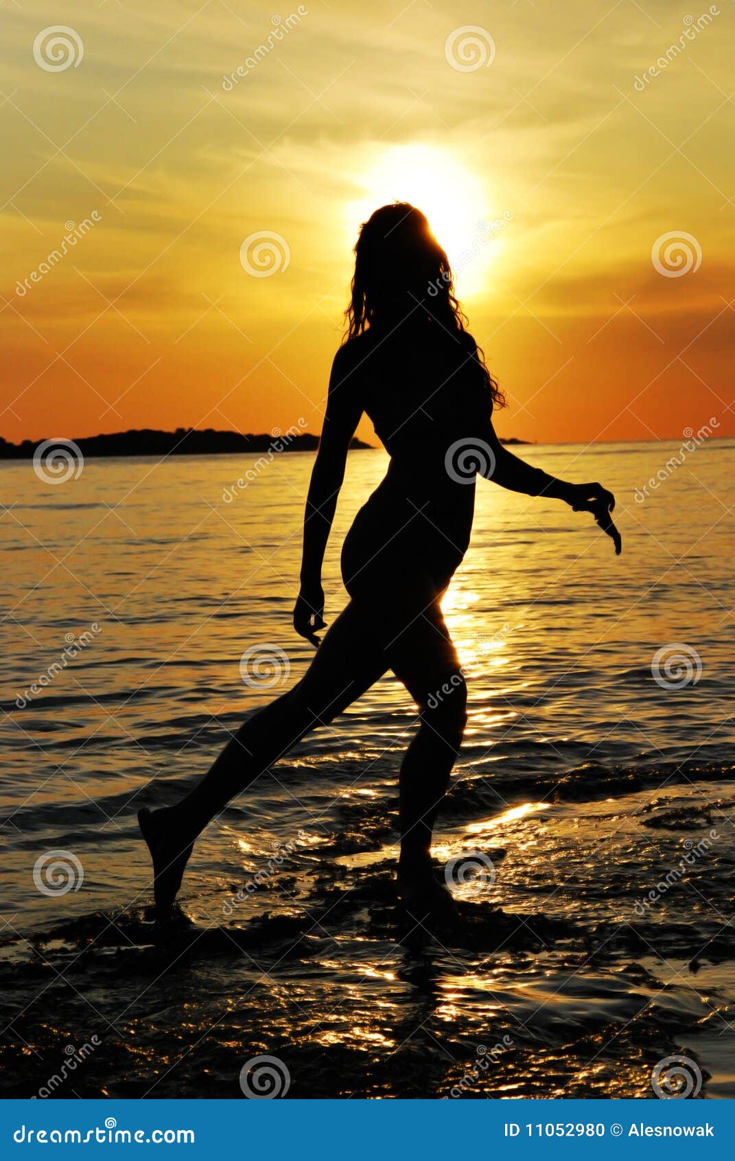 Woman and sunset stock photo. Image of coast, beauty - 11052980