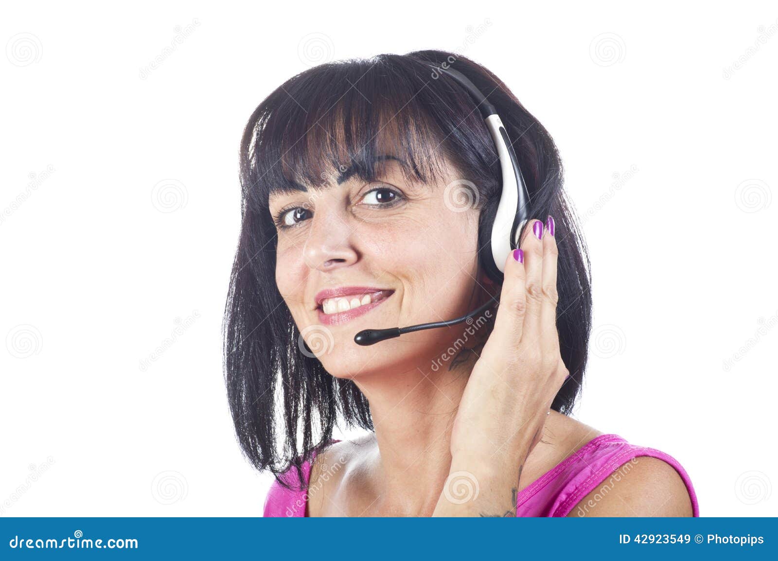 Woman Support Phone Operator Stock Image - Image of helpdesk, helpline ...