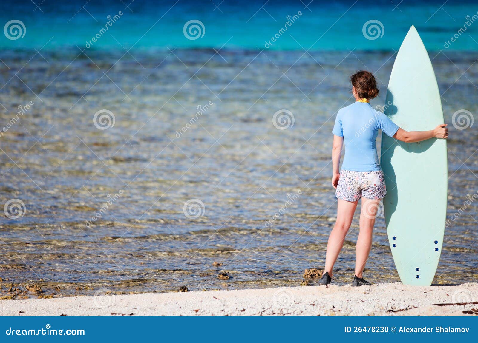 Woman with surfboard stock photo. Image of caucasian - 26478230