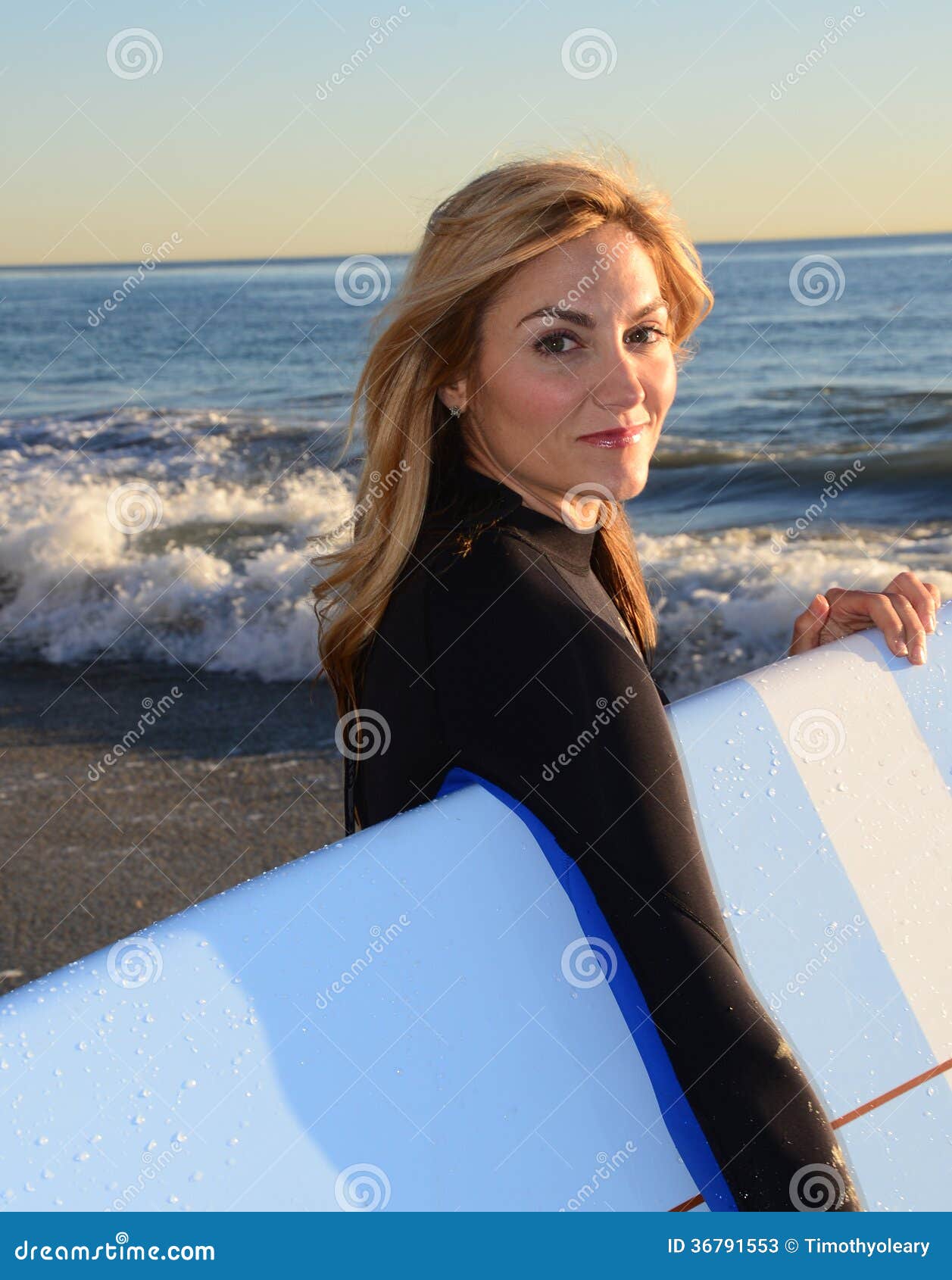 Woman Surfer stock image. Image of attractive, woman - 36791553