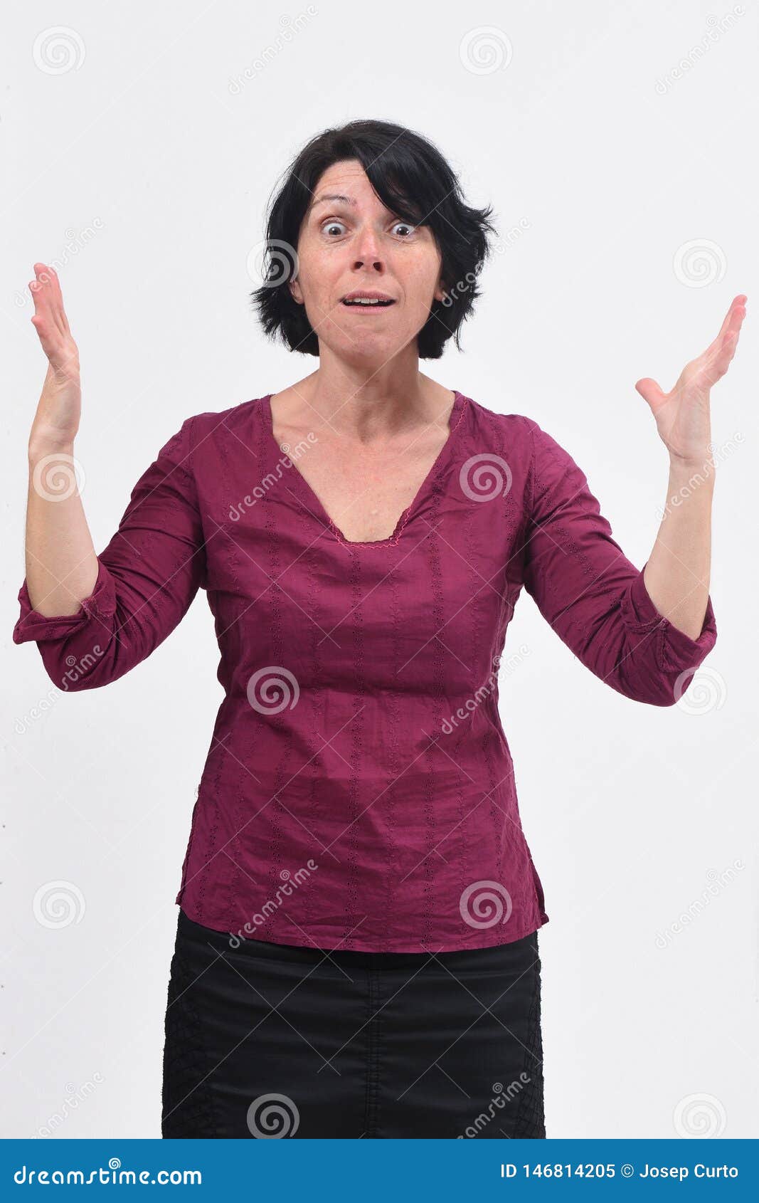 Woman with a Surprise Expression Stock Image - Image of joyful, sign ...