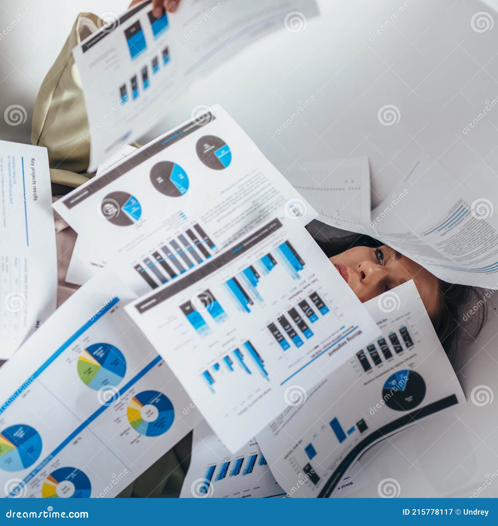 Woman is Swamped with Paperwork. Work, Business Stock Image - Image of ...