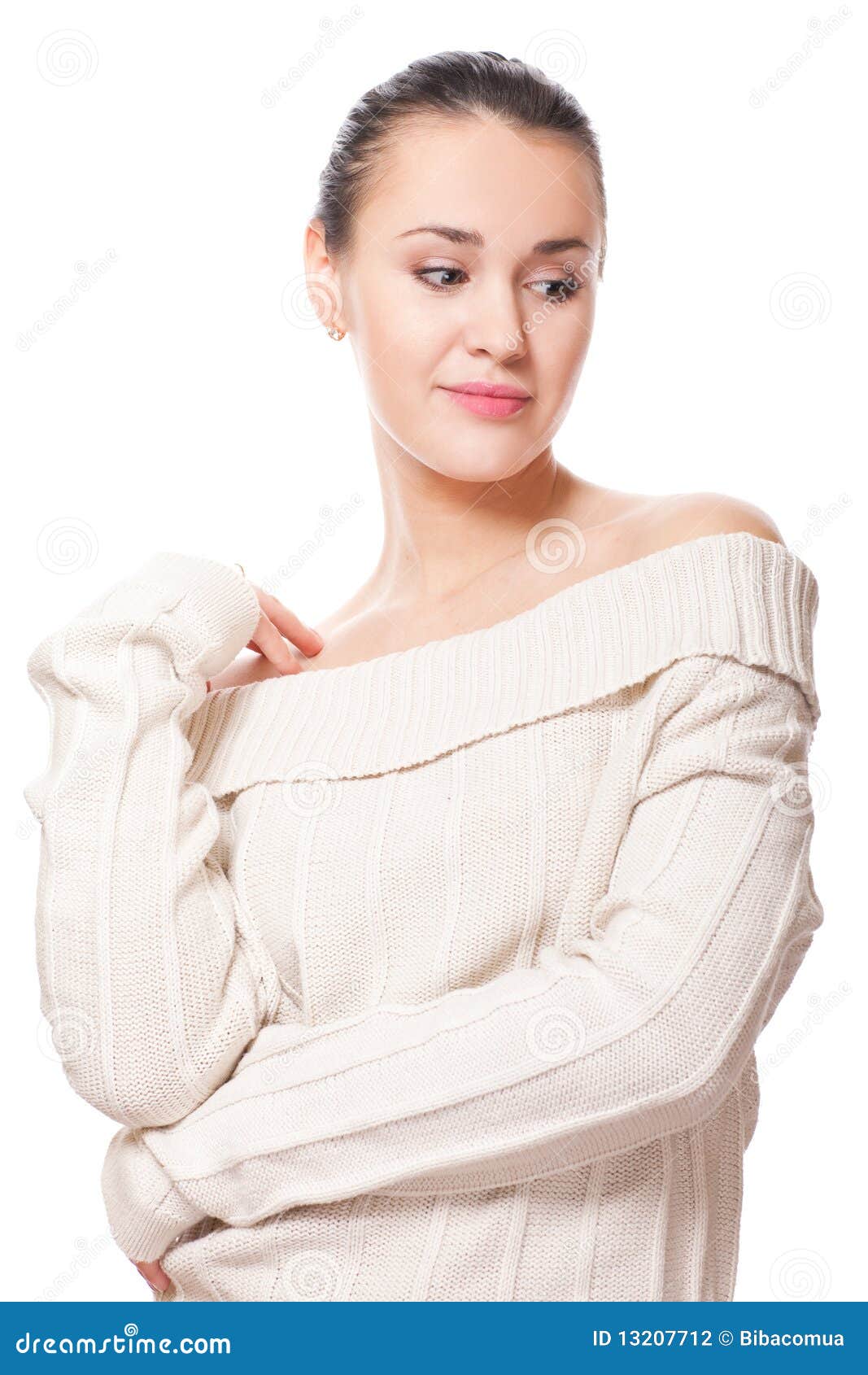Woman in sweater stock photo. Image of beautiful, makeup - 13207712
