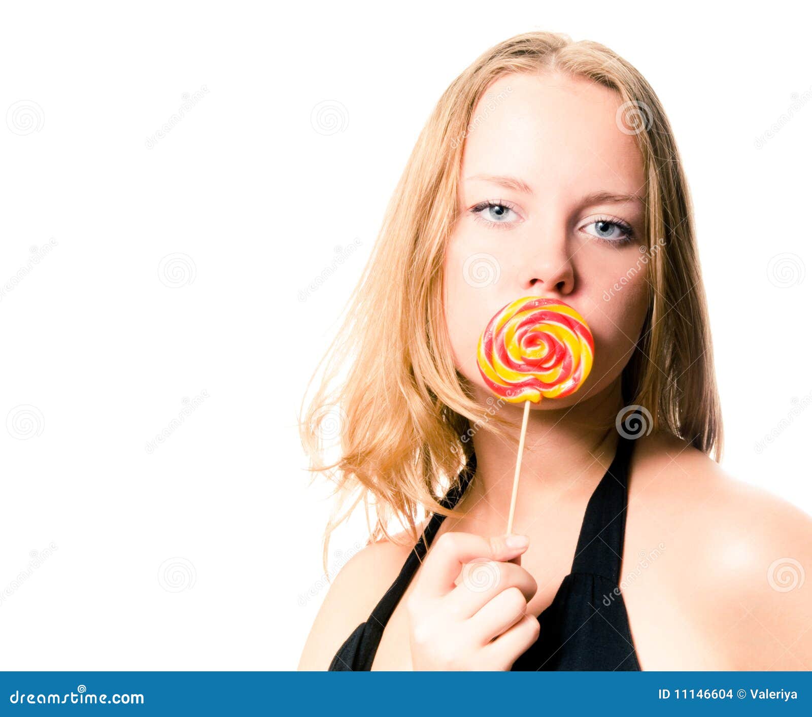 Woman and Sweet Sugar Candy. Stock Photo - Image of facial, female ...