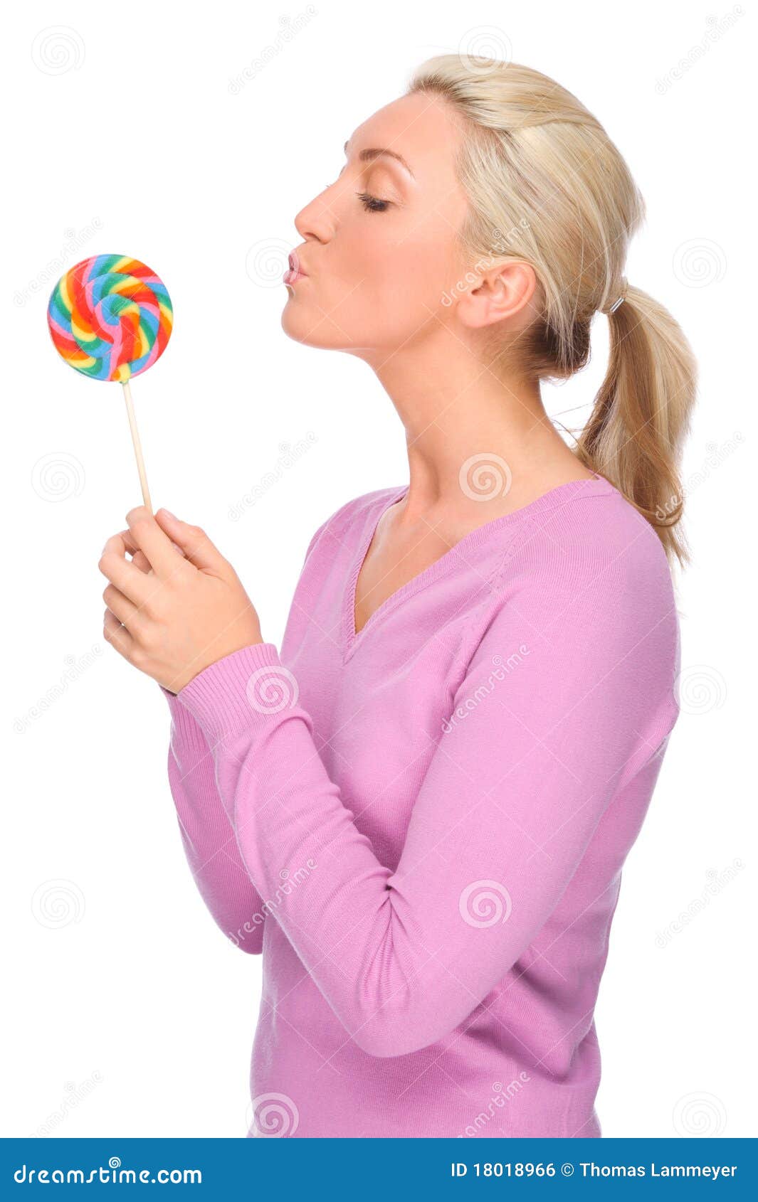 Woman with sweets stock photo. Image of lollipop, friendly - 18018966