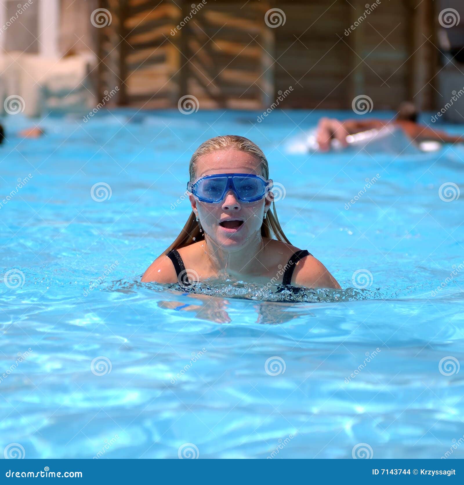 Woman in swimming pool stock photo. Image of exercise - 7143744