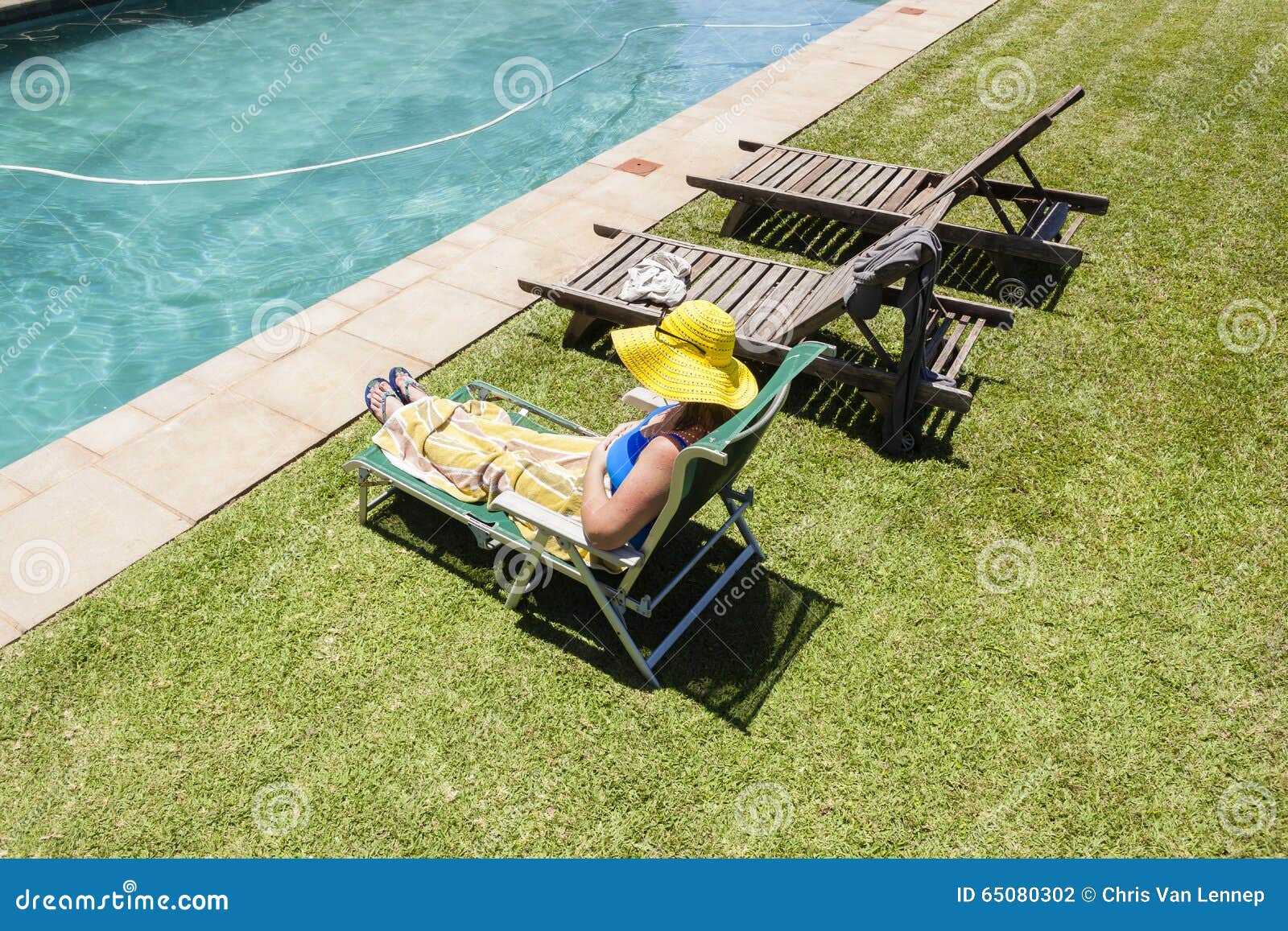 Woman Swimming Pool stock photo. Image of bench, water - 65080302