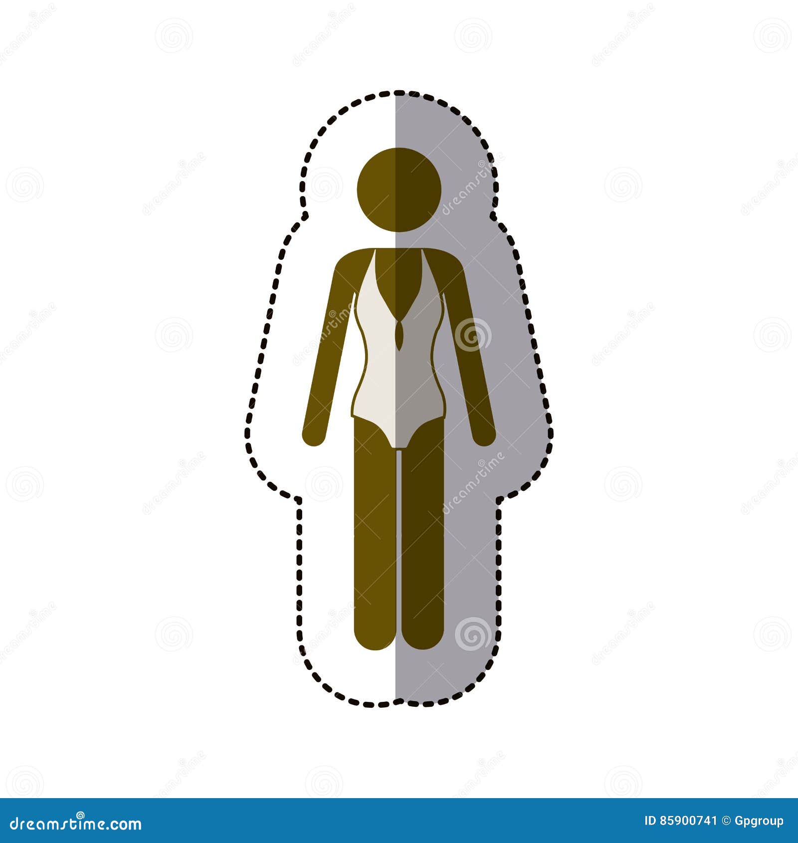 Woman swimming suit icon stock illustration. Illustration of icon ...