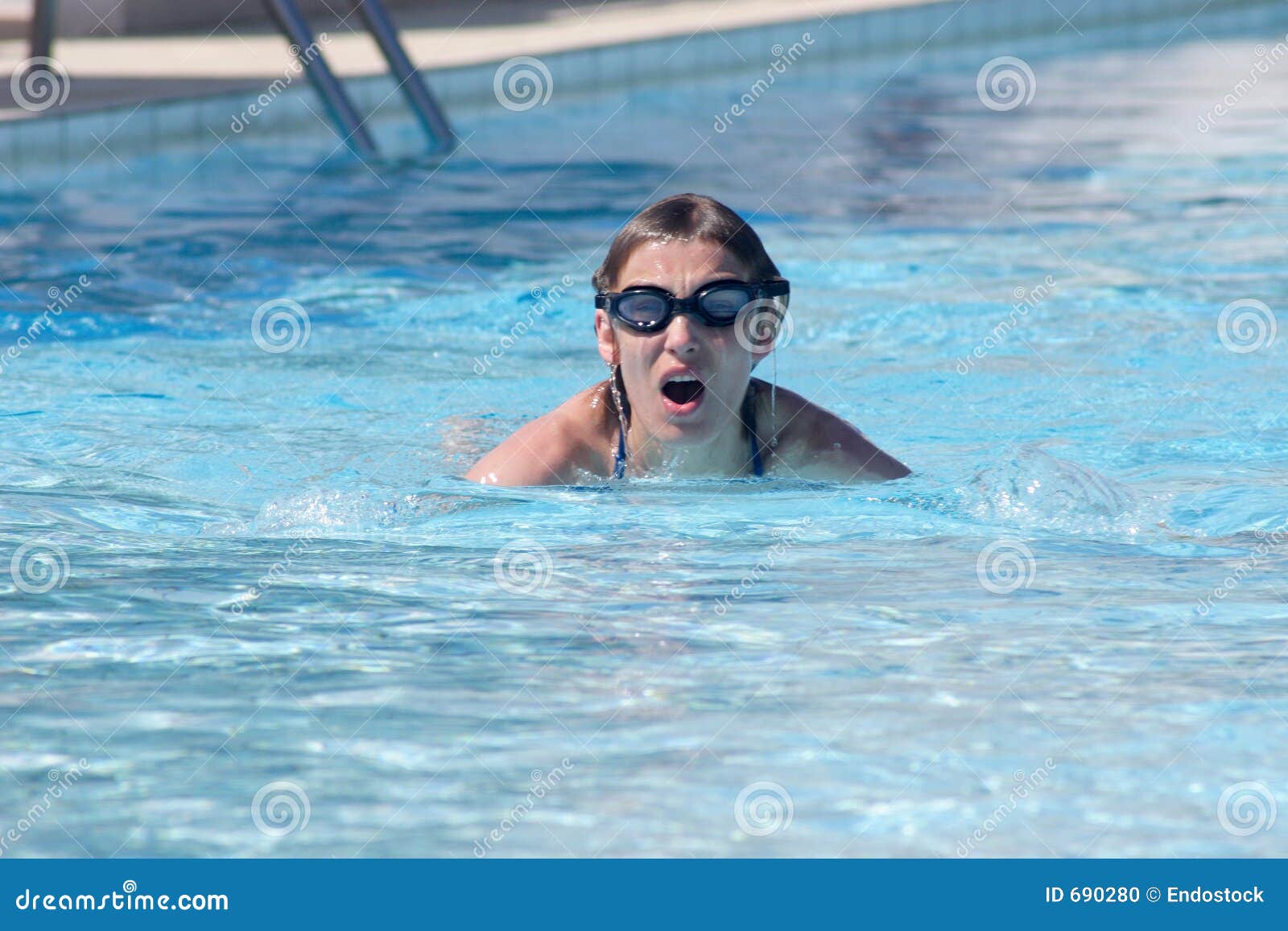 Woman Swimming in Swimming Pool Stock Photo - Image of healthy, summer ...