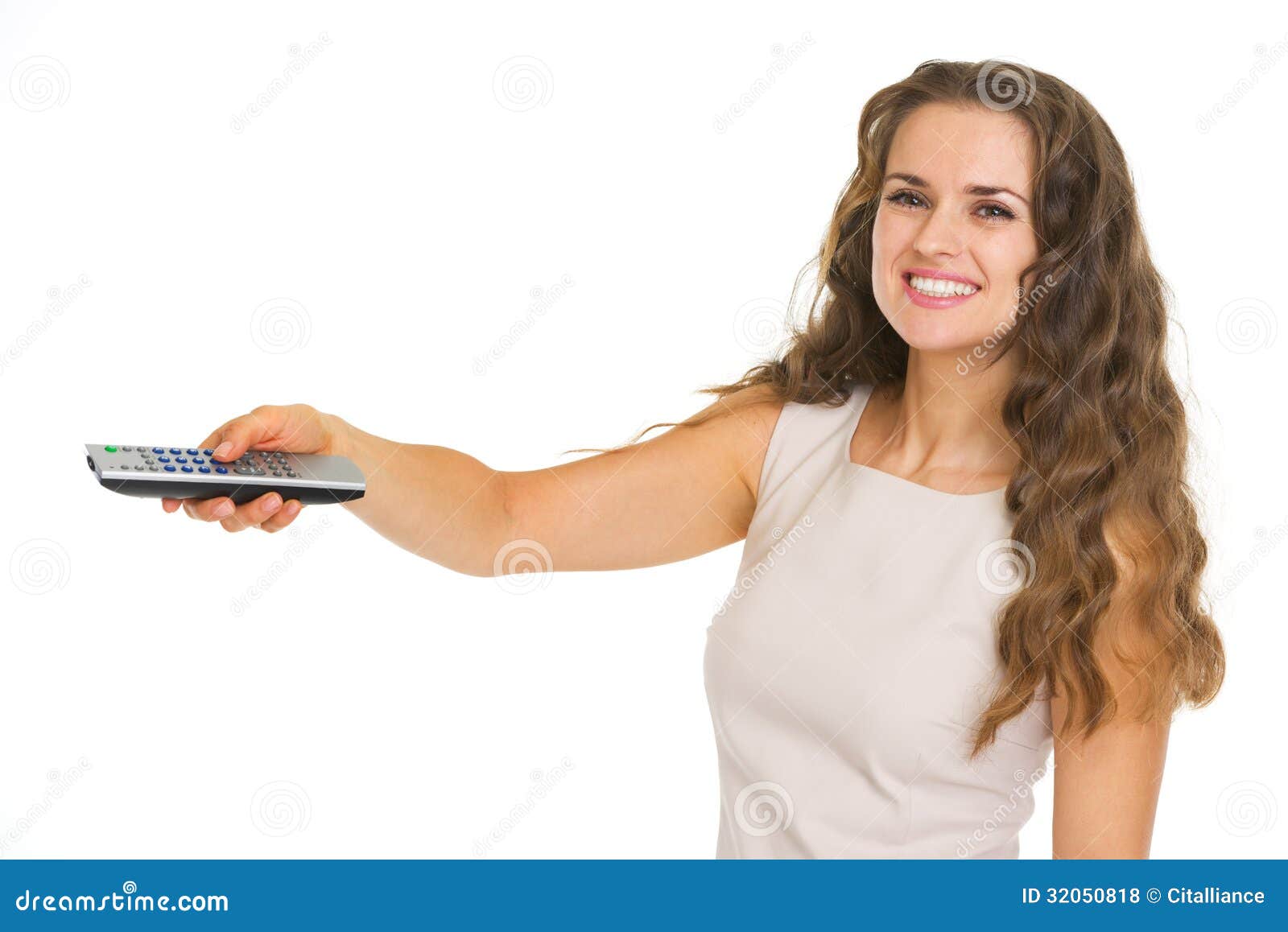 Woman Switching Channels with Tv Remote Control Stock Photo - Image of ...