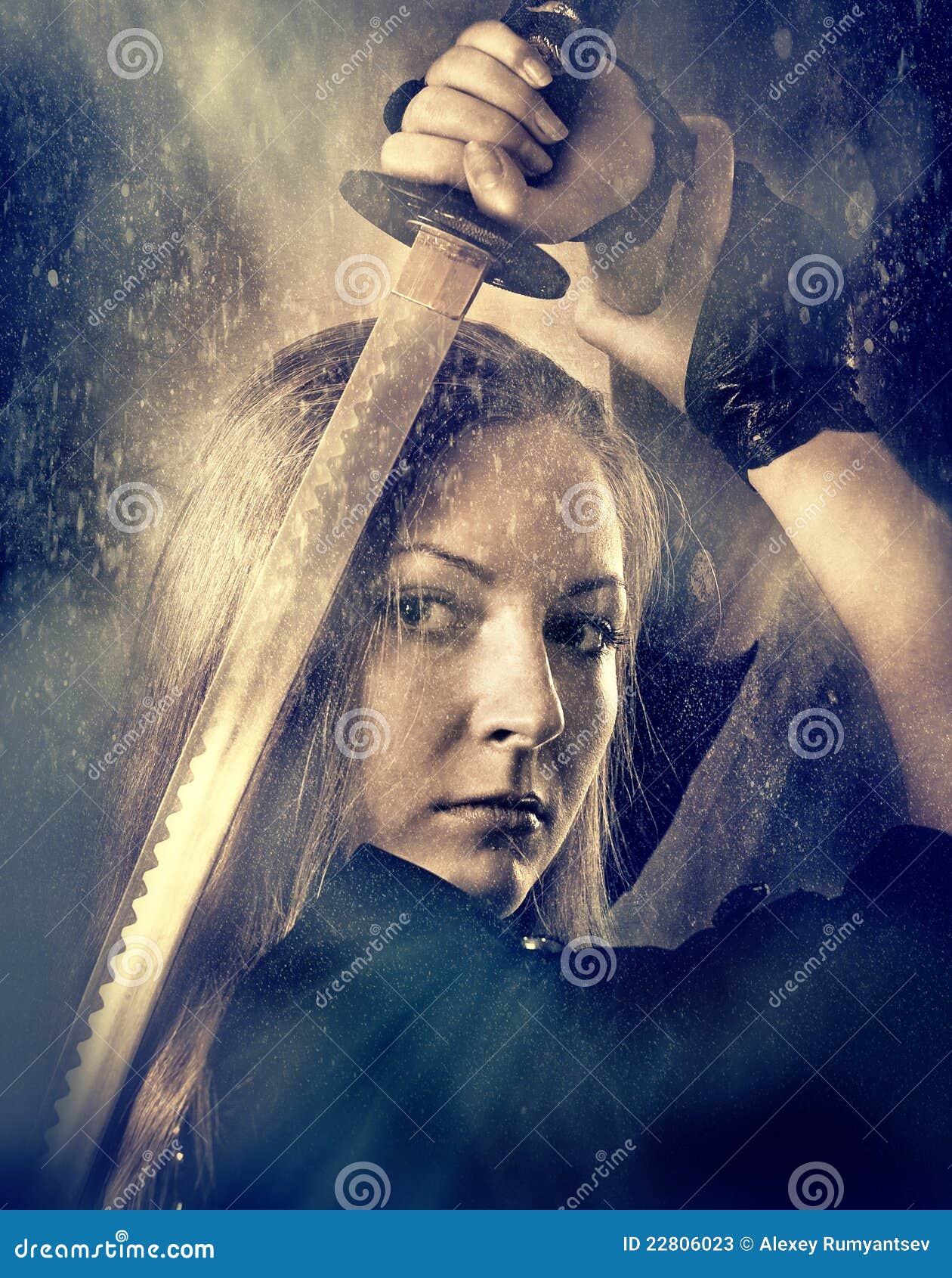 Woman with sword stock image. Image of looking, warrior - 22806023