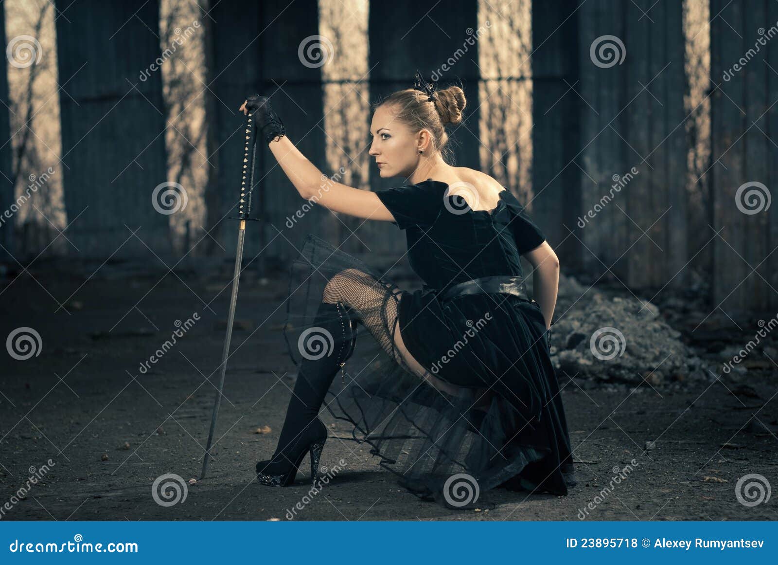 Woman with sword stock photo. Image of pretty, sword - 23895718