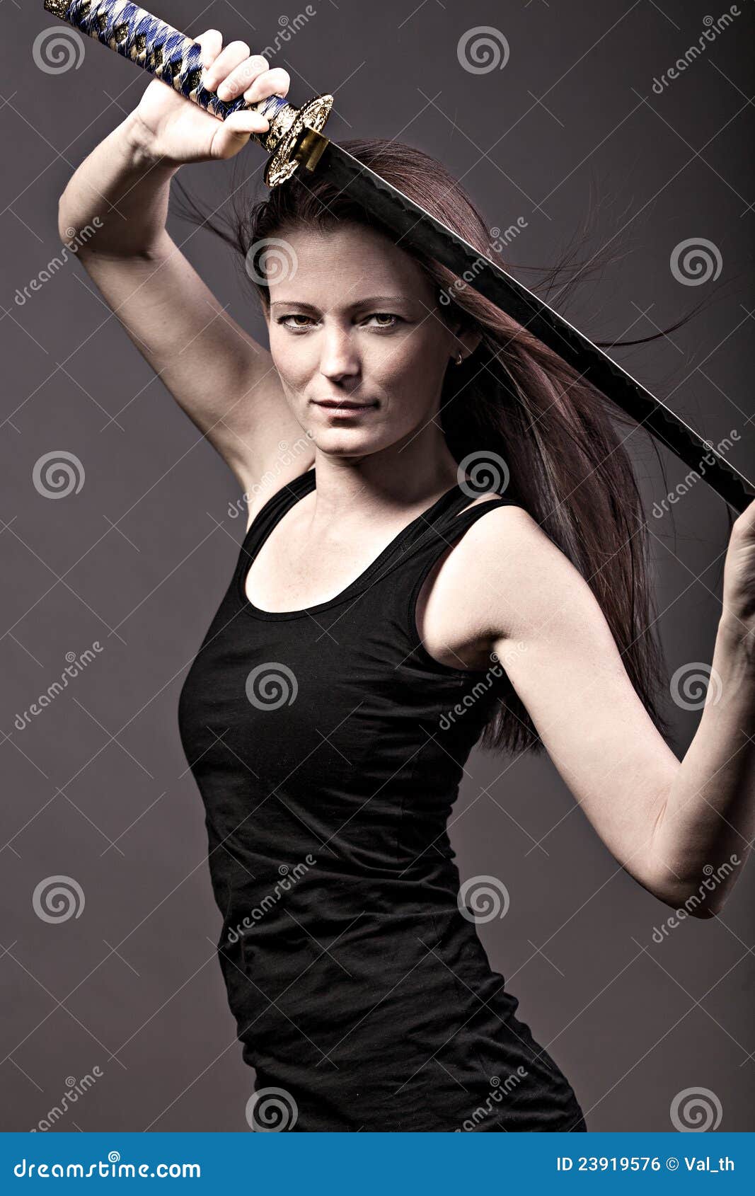 Woman with sword stock photo. Image of fitness, portrait - 23919576