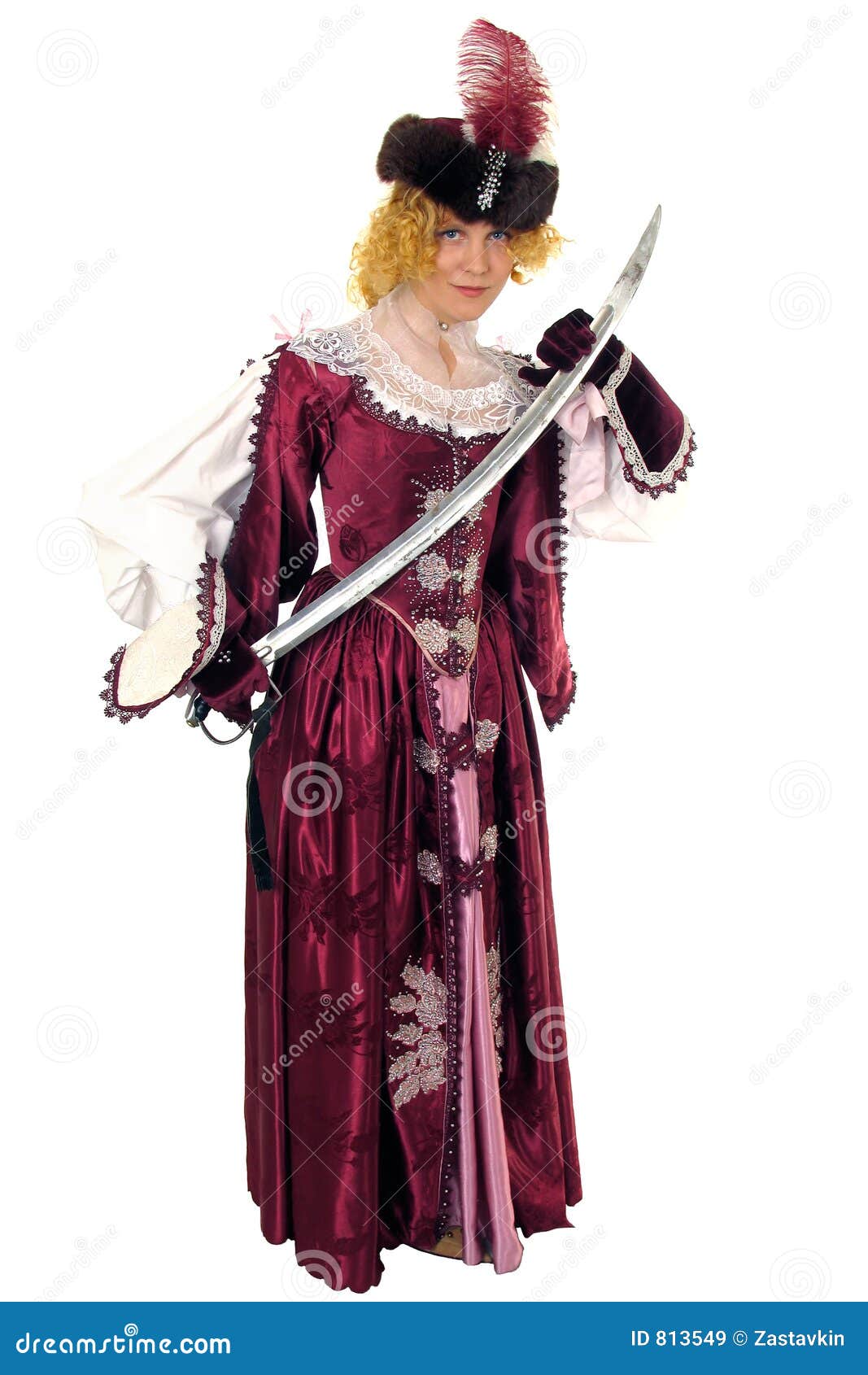 Woman with sword stock image. Image of expression, female - 813549