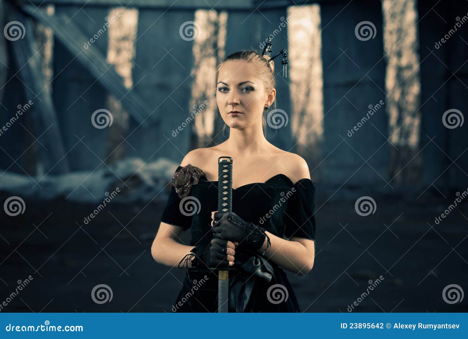 Woman with sword portrait stock photo. Image of expressive - 23895642
