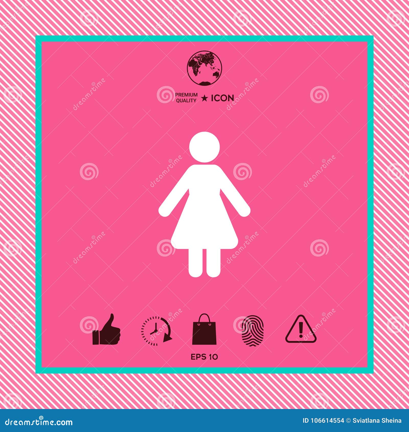 Woman symbol icon stock vector. Illustration of gender - 106614554