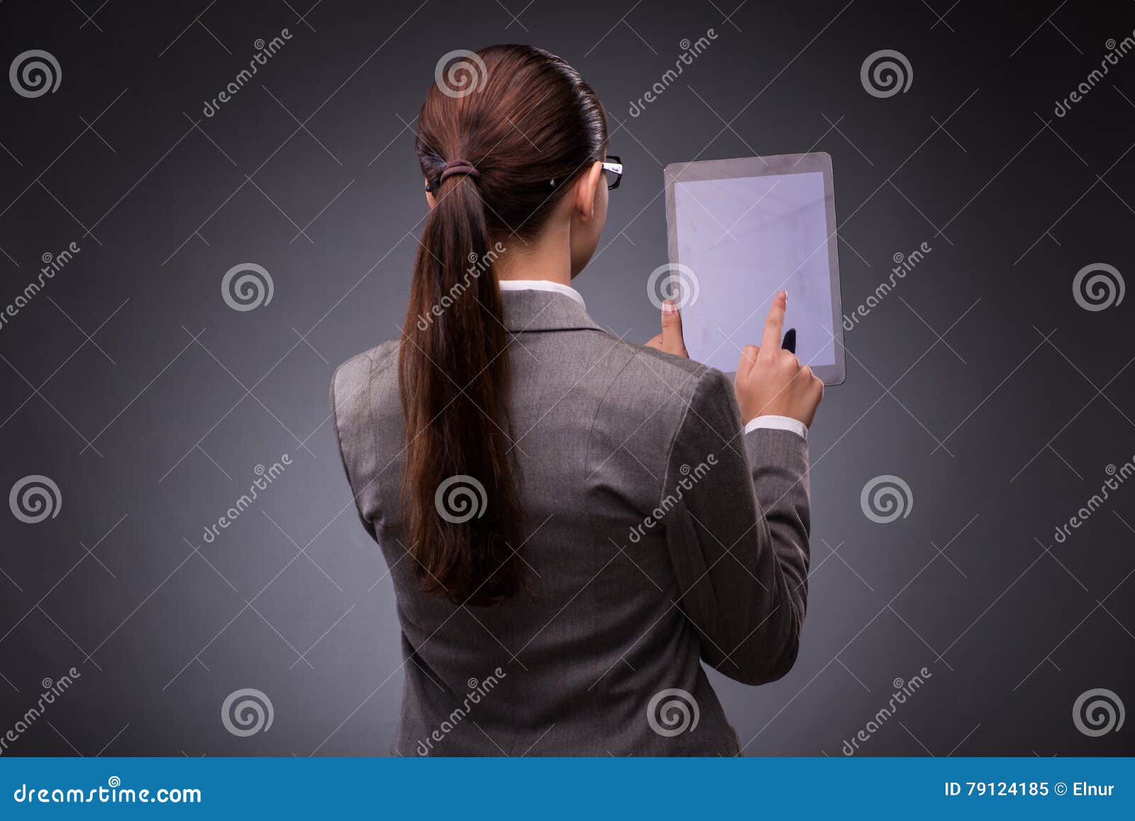 The Woman with Tablet Computer in Business Concept Stock Image - Image ...