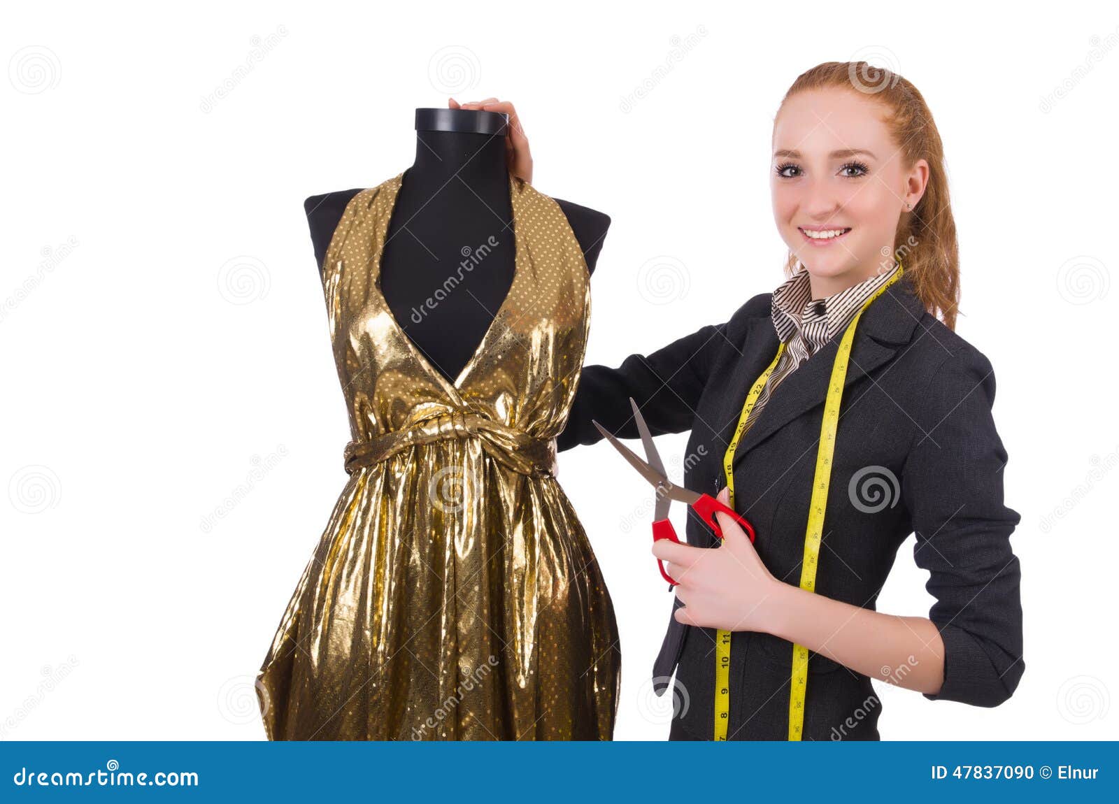 Woman tailor isolated stock photo. Image of material - 47837090