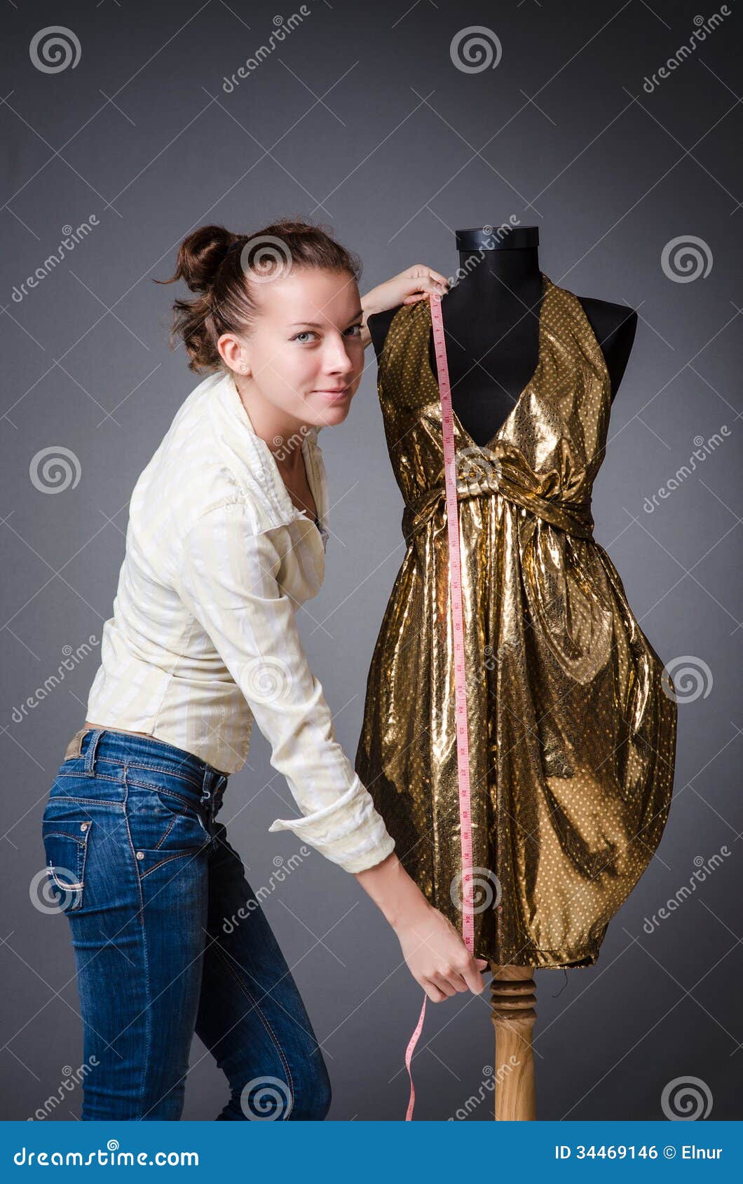 Woman tailor stock photo. Image of meter, background - 34469146