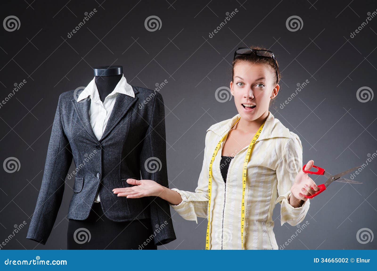 Woman tailor working stock photo. Image of beauty, garment - 34665002