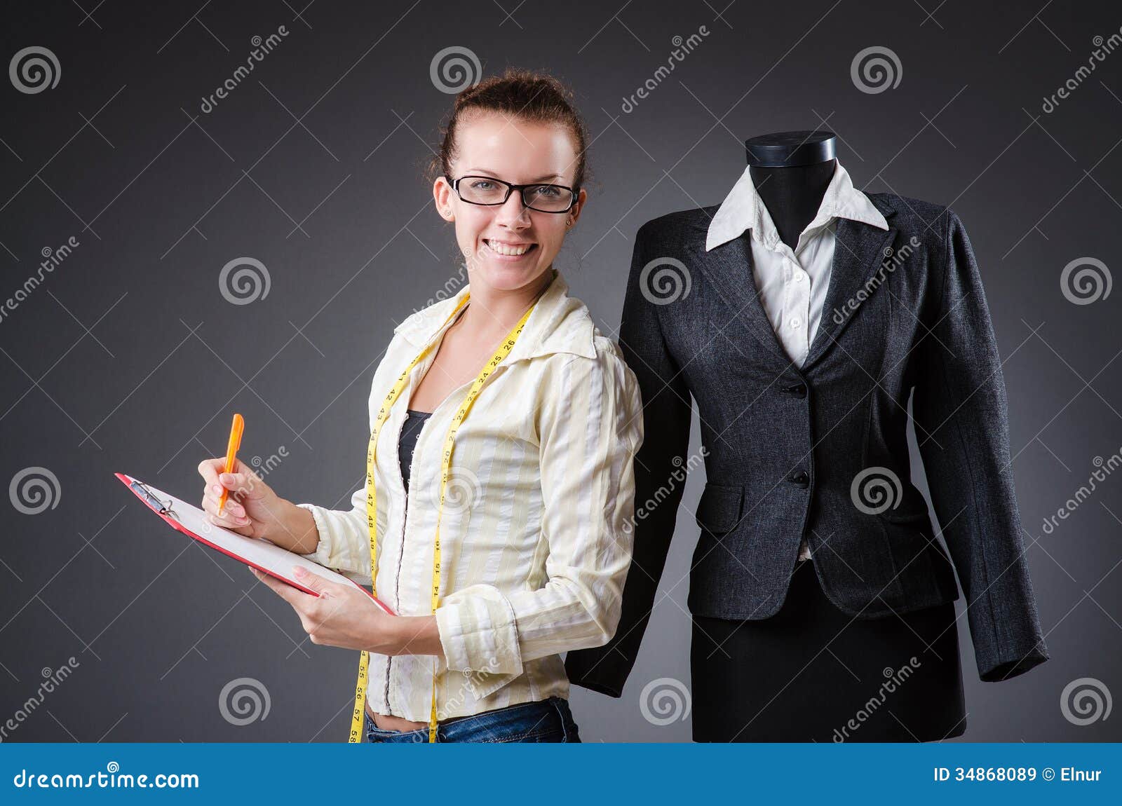 Woman tailor working stock image. Image of creative, meter - 34868089