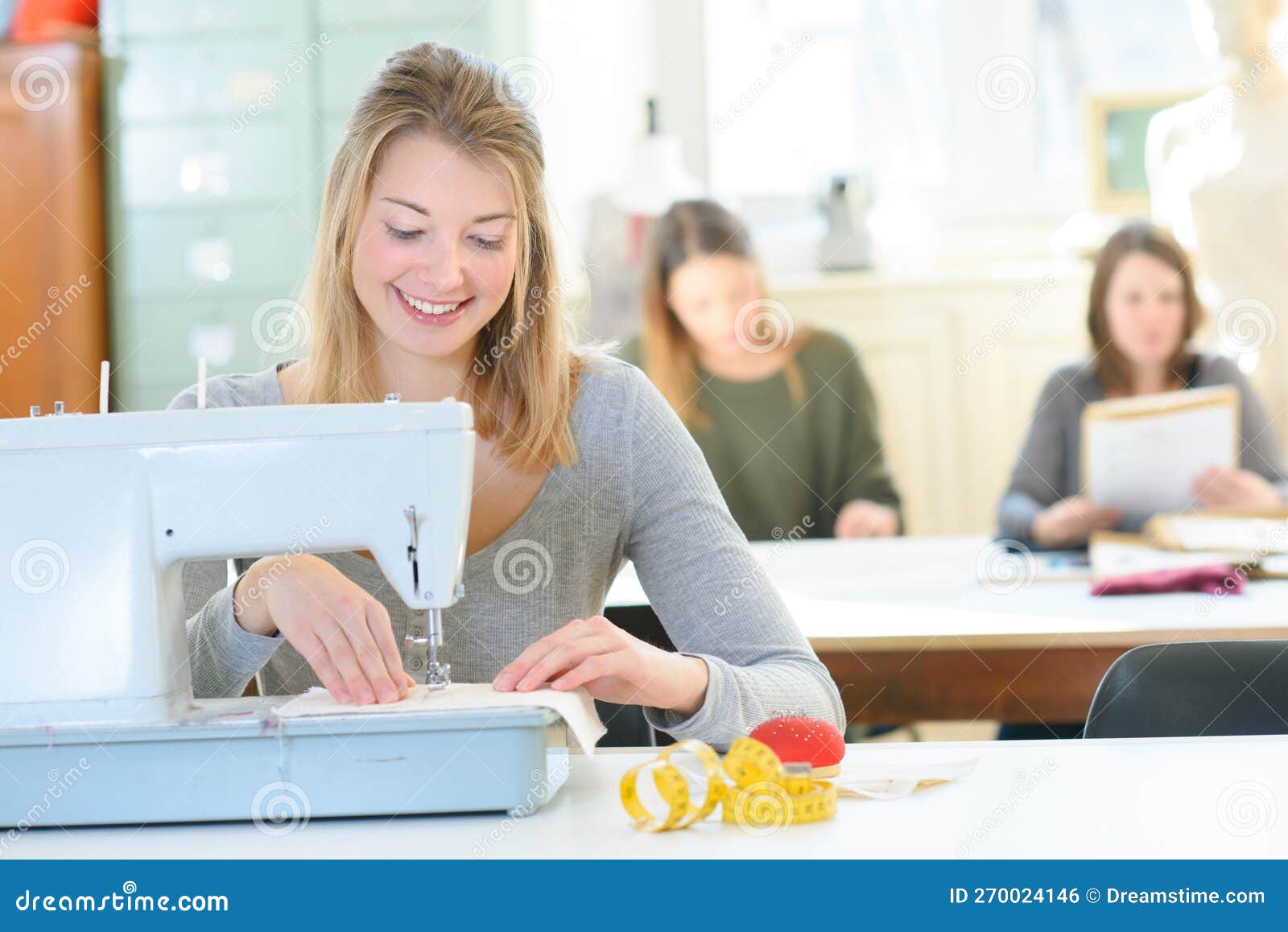 Woman on tailoring class stock photo. Image of fabric - 270024146