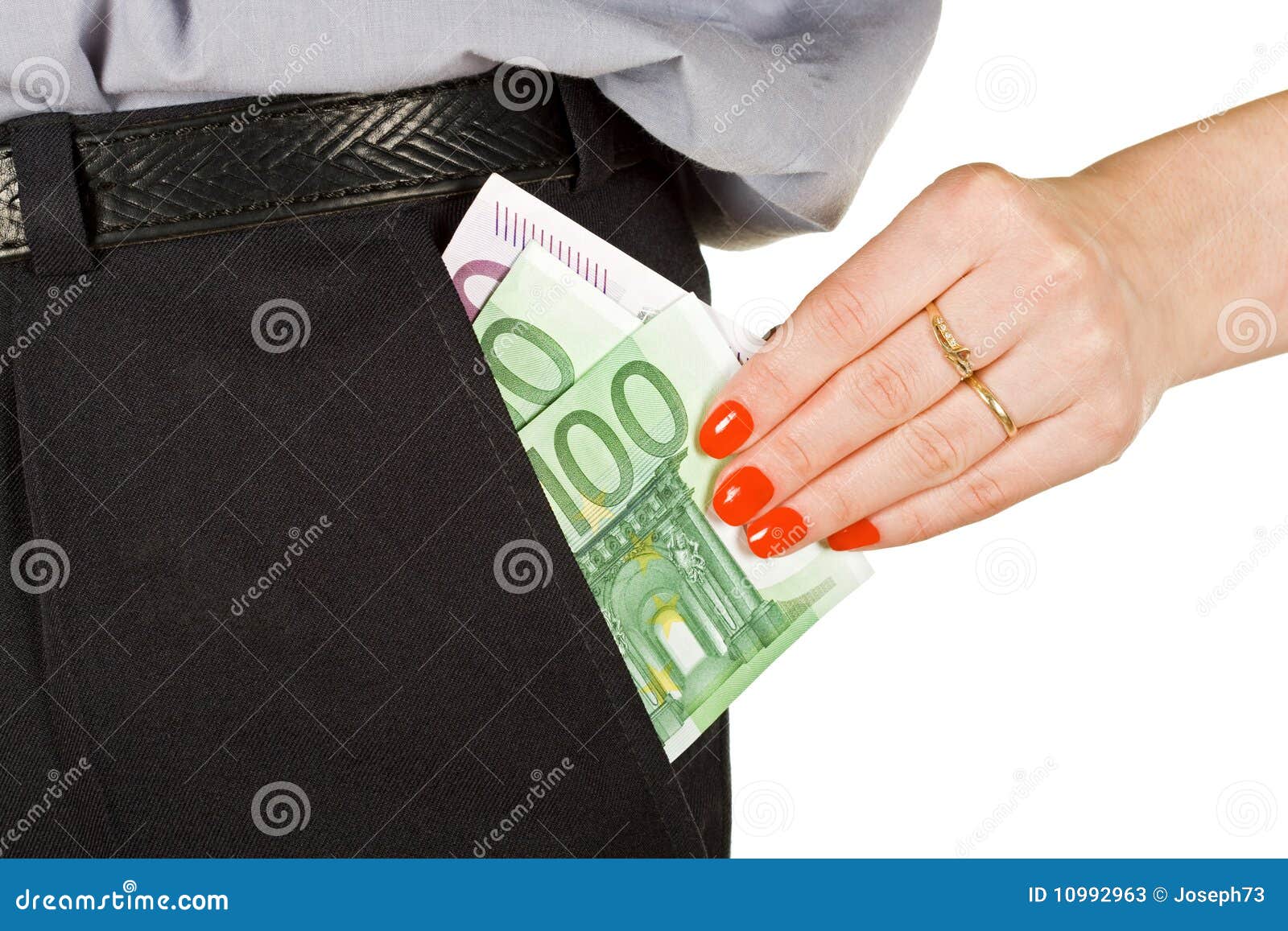 Woman Take Out the Money from the Pocket Stock Image - Image of fingers ...