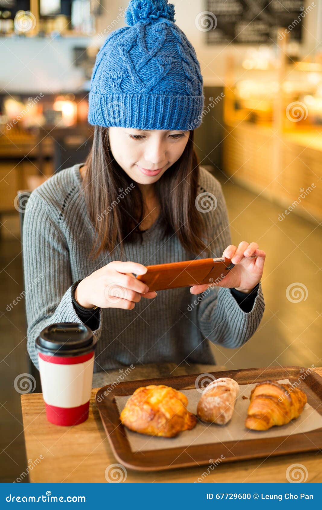 Woman Take Photo on Her Breakfast Stock Photo - Image of digital, food ...