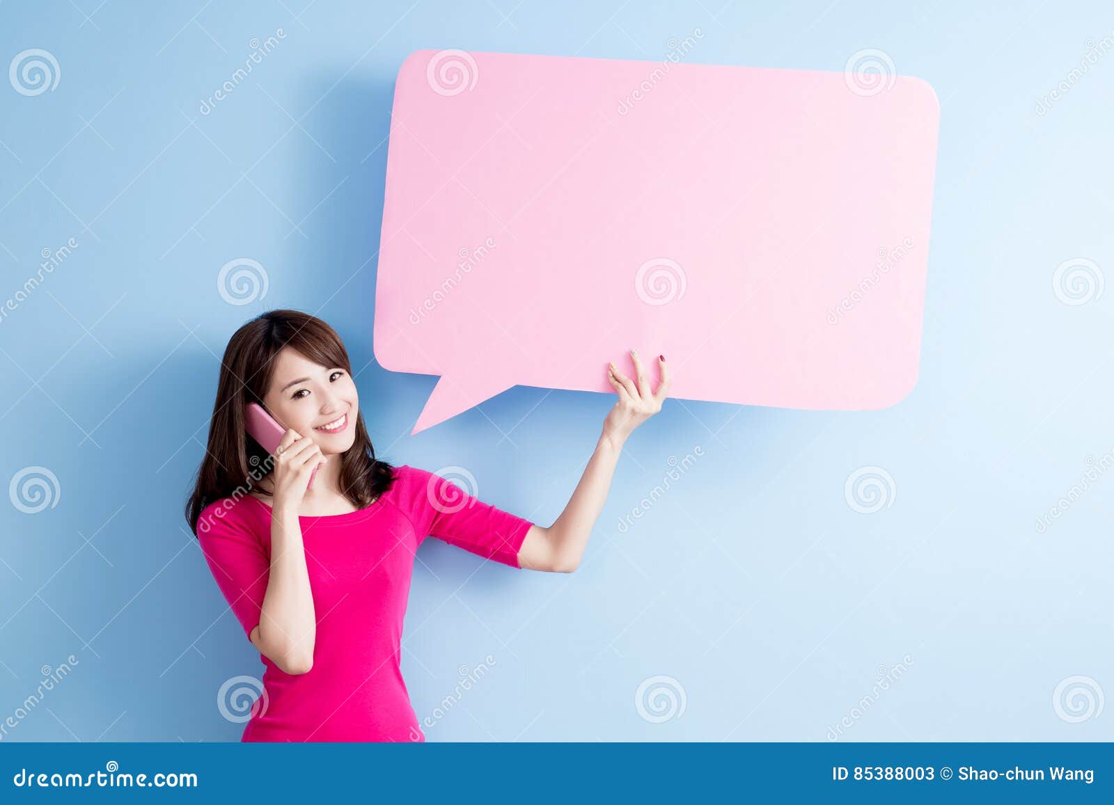 Woman Take Speech Bubble Billboard Stock Image - Image of billboard ...